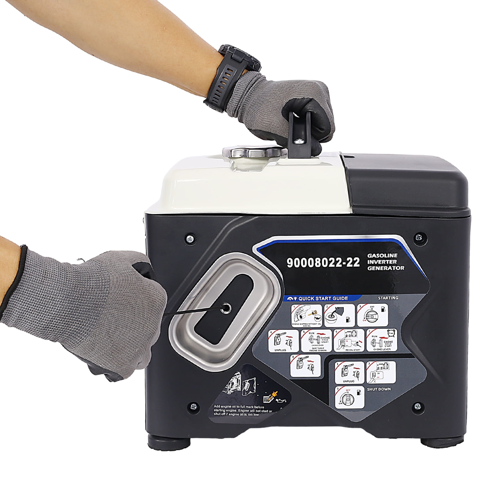 KTENME Portable Inverter Generator 1200W Ultra-Quiet Gas Powered ...