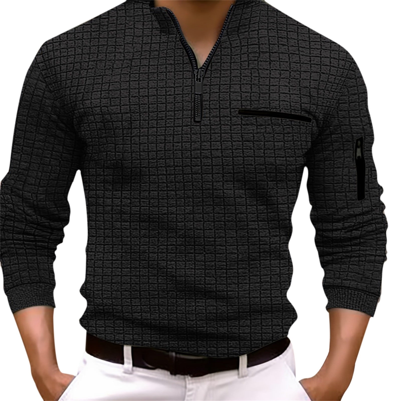 KTJTDRVH Men's Summer Polo Shirt Four Seasons Leisure Fashion Solid ...
