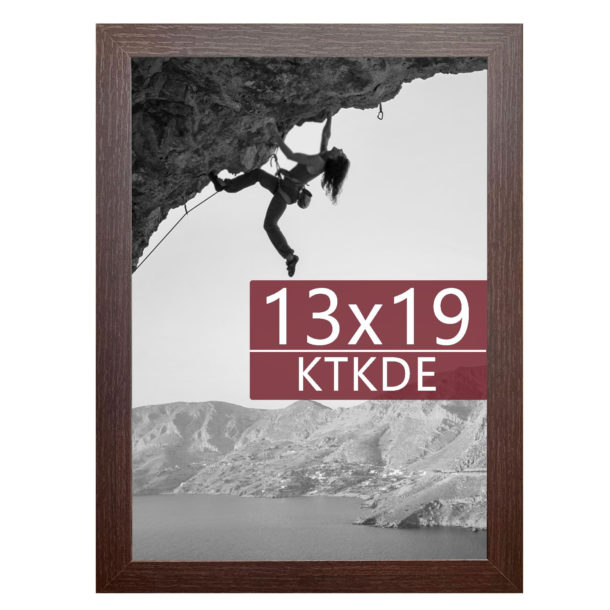 KTKDE 13x19 Picture Frame, Wall Gallery Poster Frames Wooden, Shatter ...