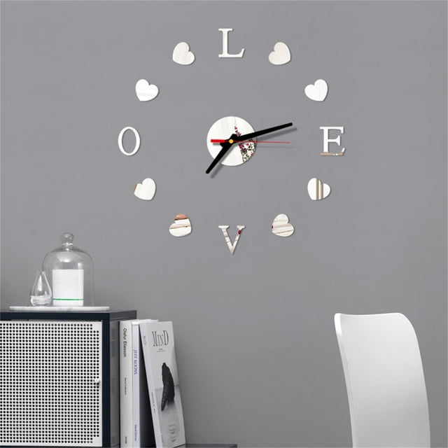 KTMGM DIY Wall Clock Mirror Surface Sticker Home Office Decor Clock ...