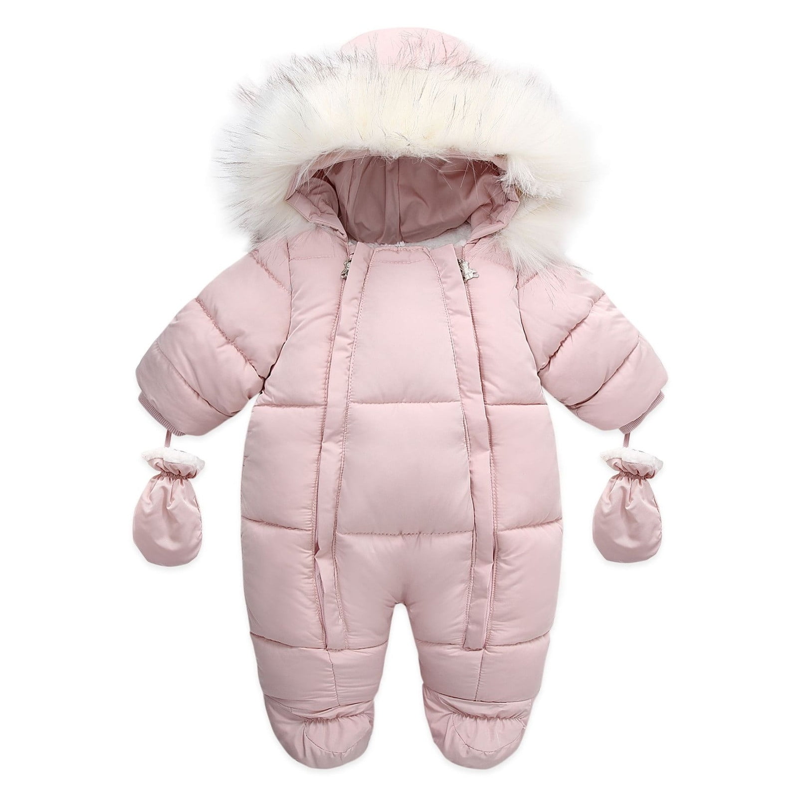 Walmart Baby Boy/Girl Winter Coat, Zipper Jumpsuit Hooded Snowsuit ...