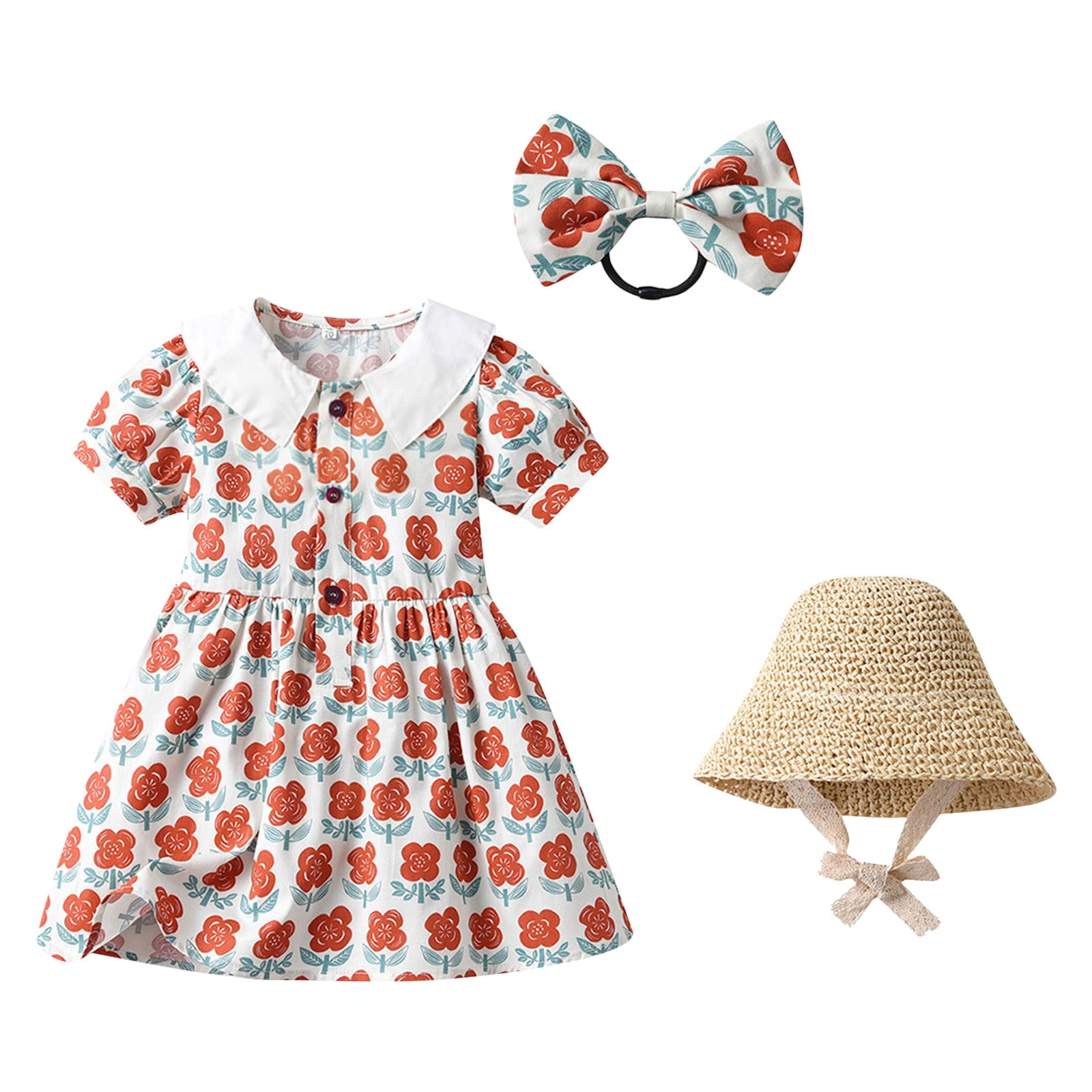 KTMKH Baby Girl Outfits Kids Toddler Girls Spring Summer Print Floral ...