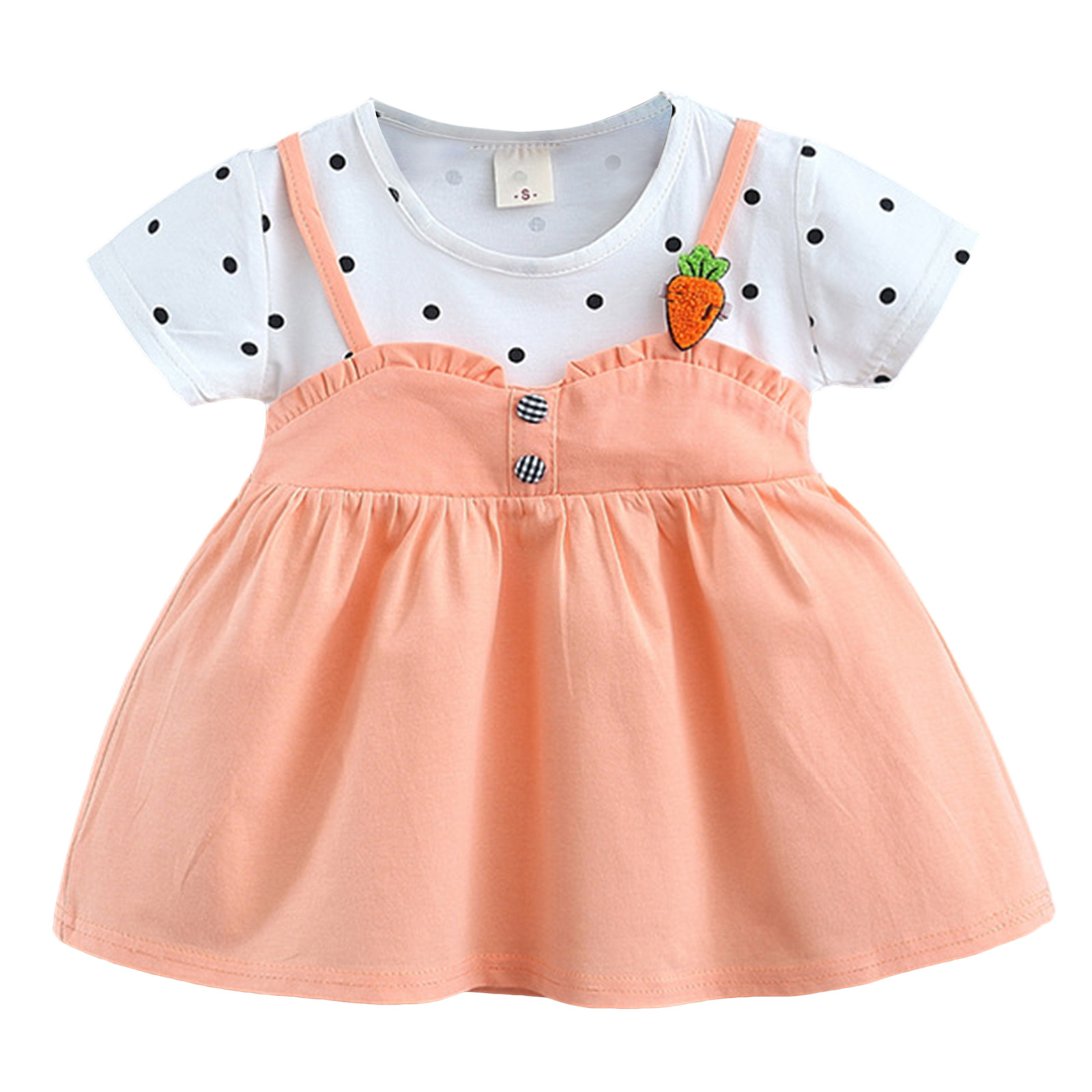 KTMKH Baby Girl Outfits Printed Toddler Clothes Dot Polka Short Sleeve ...