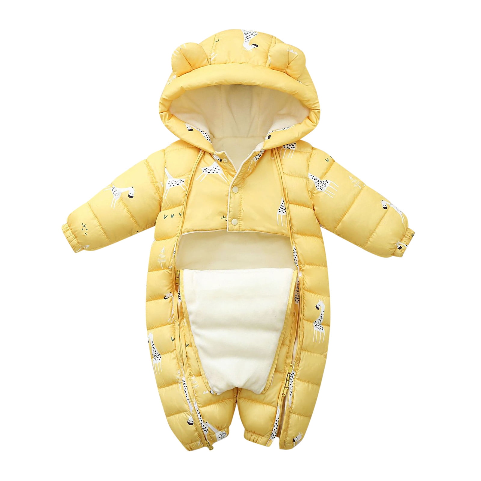 KTMKH Baby Girls Boys Warm Hooded Snowsuit Jumpsuit Down Coat Romper Padded Outwear Jacket Snow ...