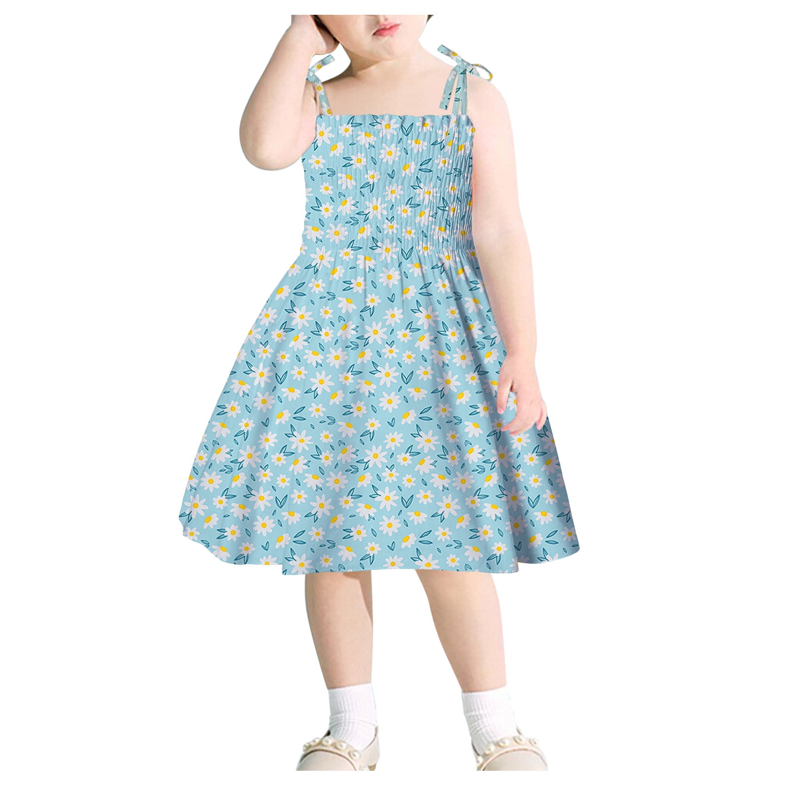 KTMKH Girls Floral Dress Girls Toddler Clothes Kids Daisy Baby Beach ...