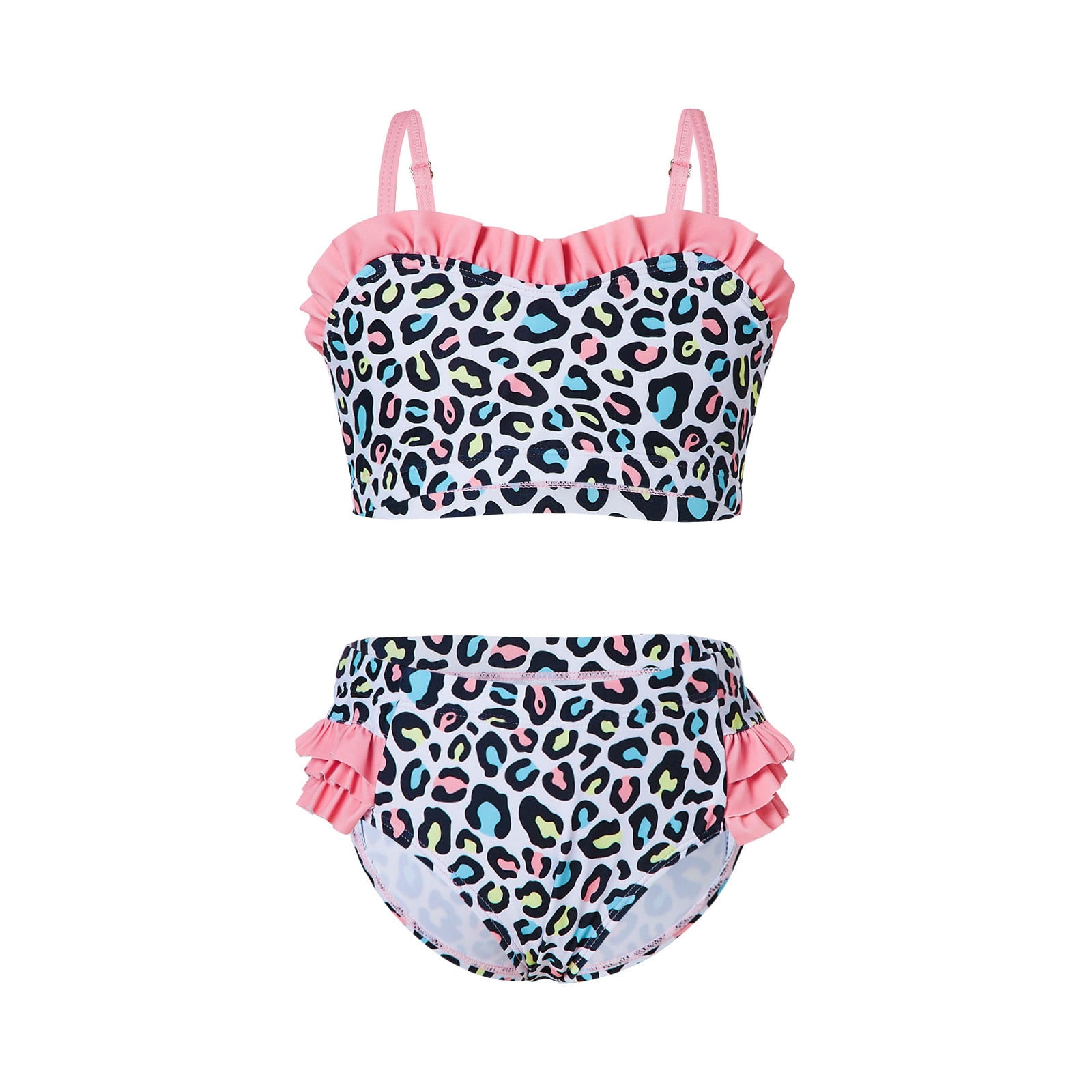 KTMKH Girls Tankini Swimsuits Summer Cute Crisscross Back Leopard ...