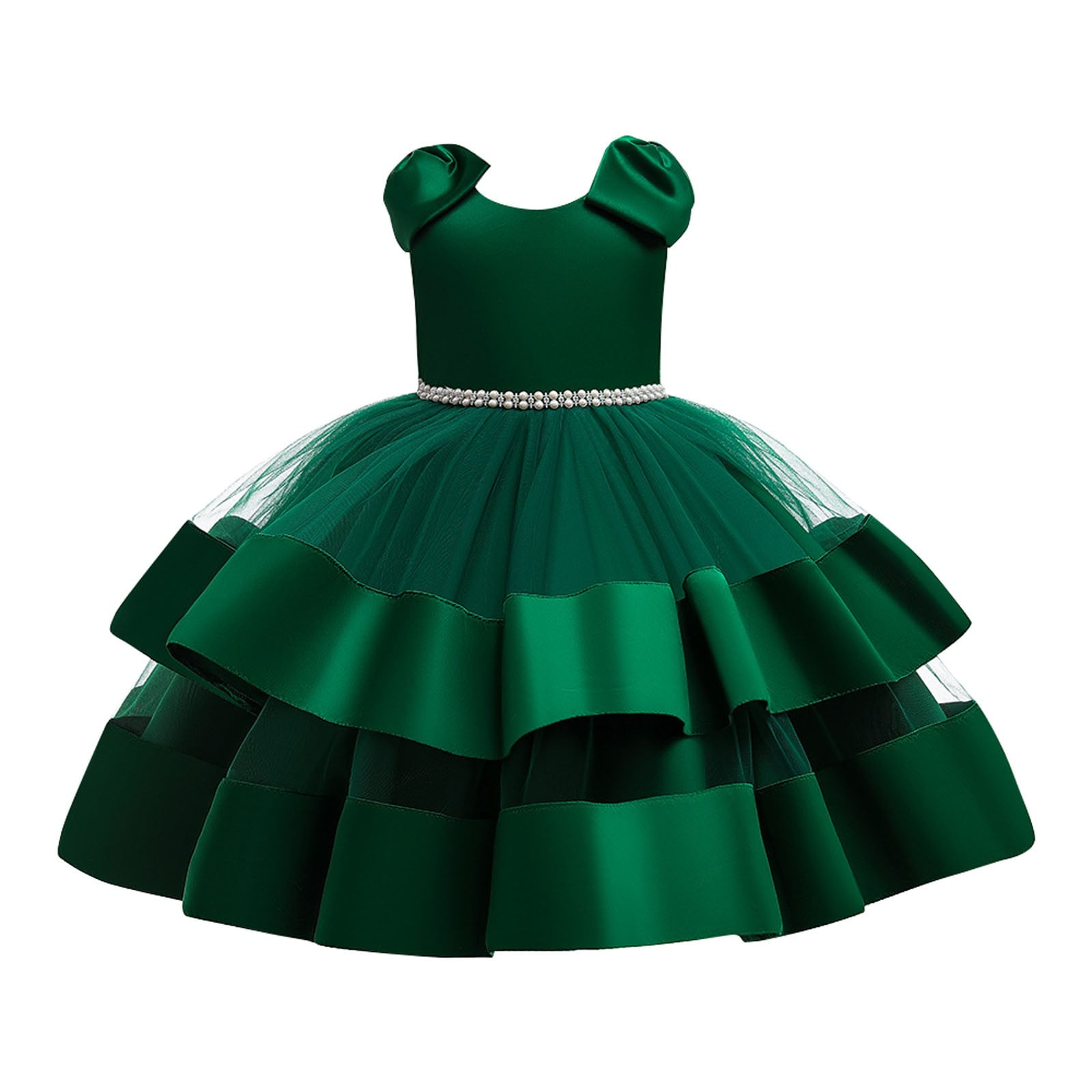 KTMKH Little Girls Dress Children's Princess Girls Bow Knot Puff Cake ...