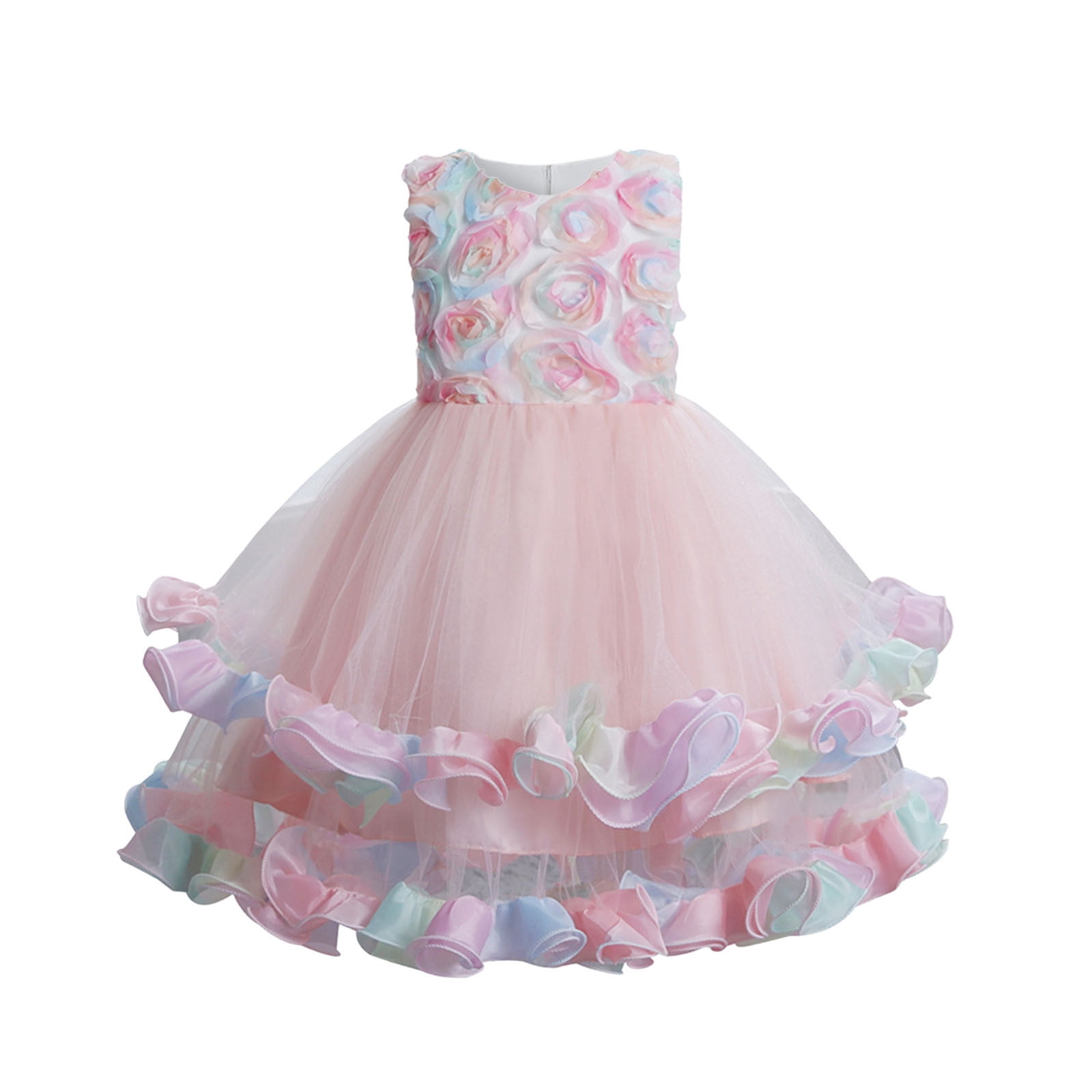KTMKH Little Girls Dress Toddler Girls Princess Flower Wedding For ...