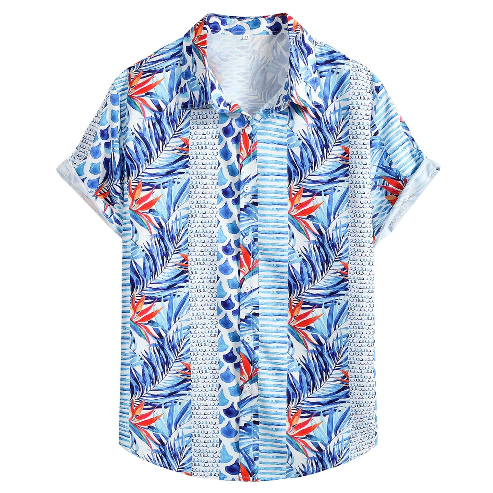 KTMKH Mens Summer Fashion Casual Hawaiian Print T Shirt Shirt Short ...