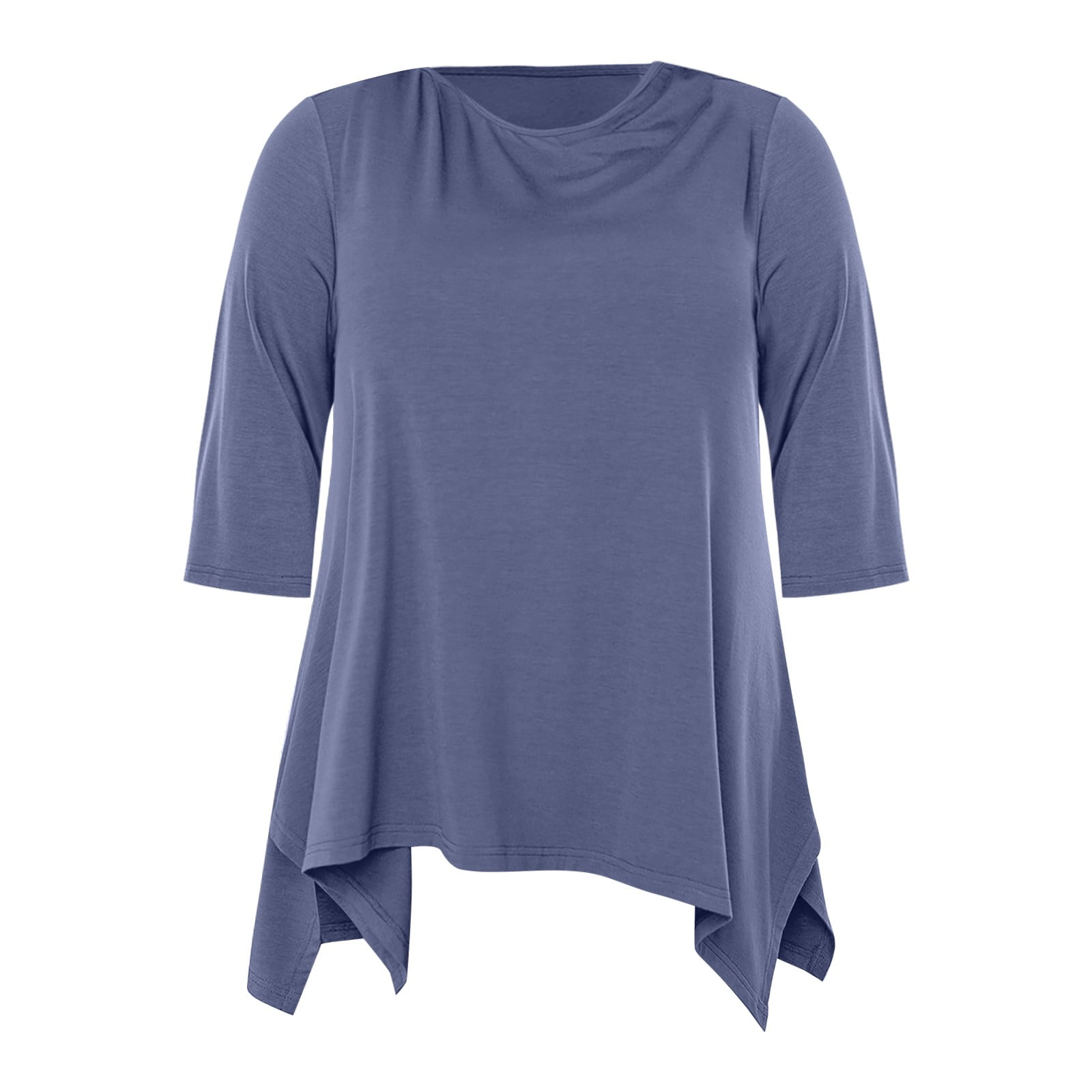 KTMKH Womens Summer Short Sleeve Crewneck Shirts Tops Plus Size Tunic ...
