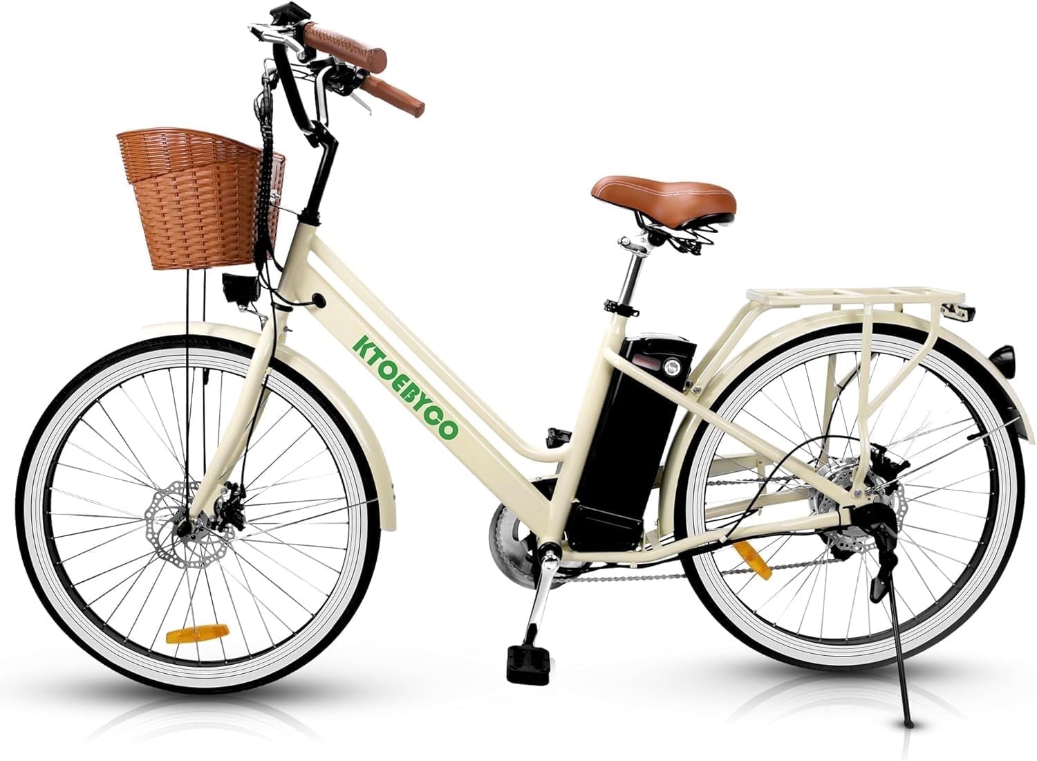 KTOEBYCO Electric City Bike for Adults 26",500W E-Commuter Bikes 48V ...