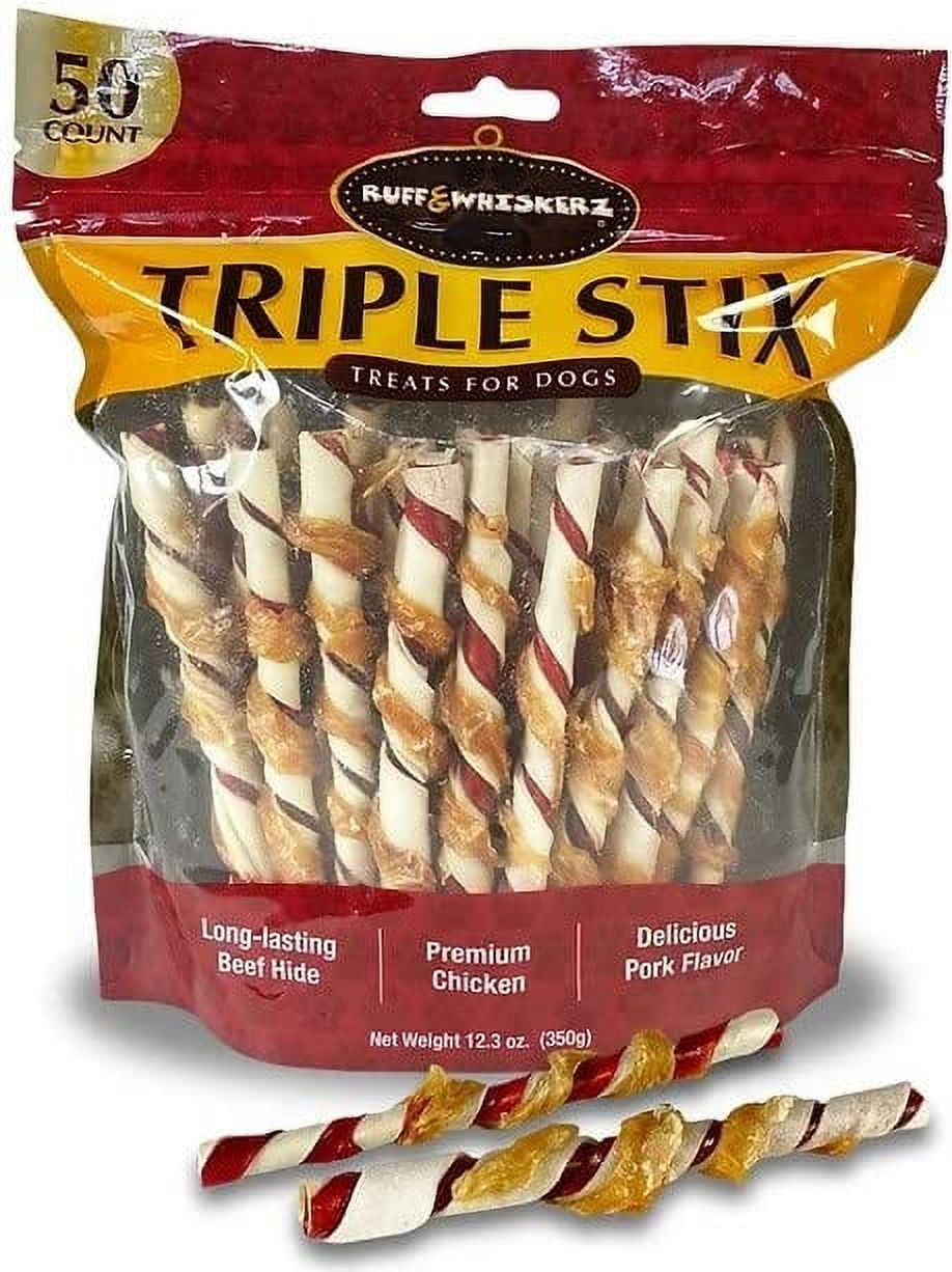 KTR Ruff & WHISKERZ MMF7 Triple Stix Rawhide Treat for Dog | Made with ...
