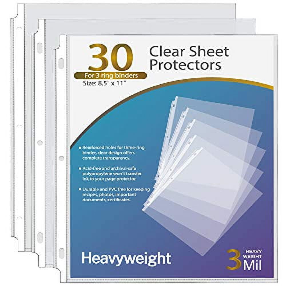 KTRIO Heavyweight Sheet Protectors .. 8.5 x 11 inch, .. 3 Mil Clear ...