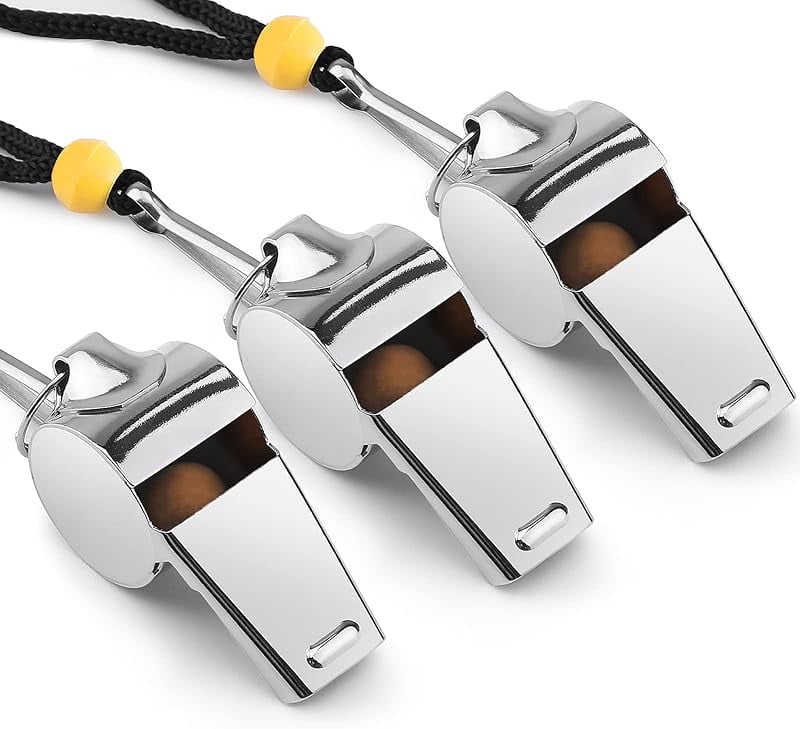 KTRIO Whistle, Metal Sports Whistles with Lanyard, Loud Crisp Sound ...
