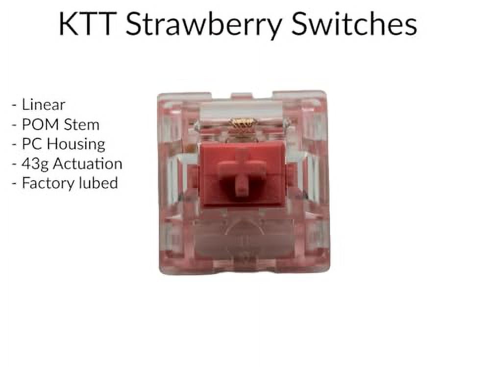 KTT Strawberry V2 Linear Switches 43g Spring 5 pin RGB for Custom Gaming Mechanical Keyboard ...
