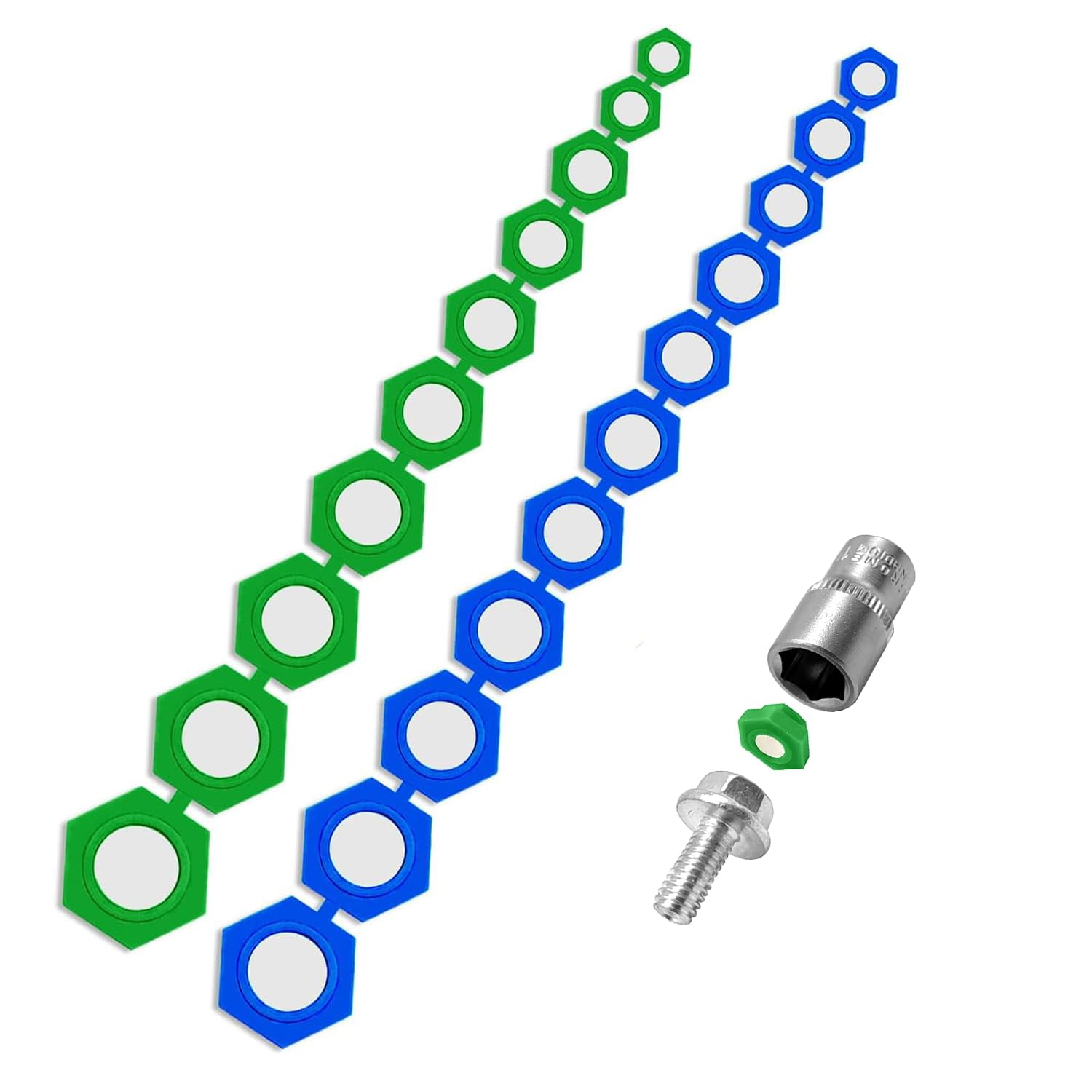 KTTOOL 21 Pcs SAE and Metric Magnetic Socket Inserts Tool Set, 5/16 ...