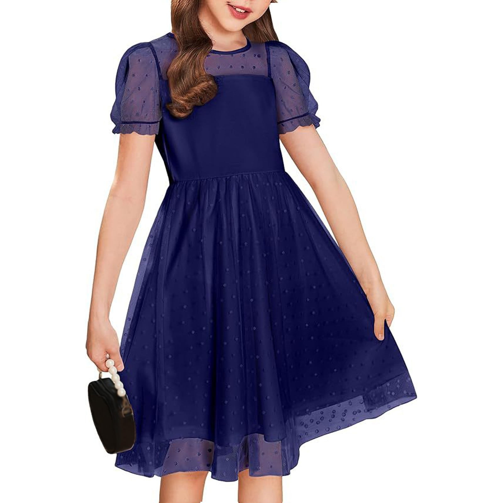KTYNE Dresses for Teen Girls Kids 12-13 Fancy Petite Midi Dress 2025 ...