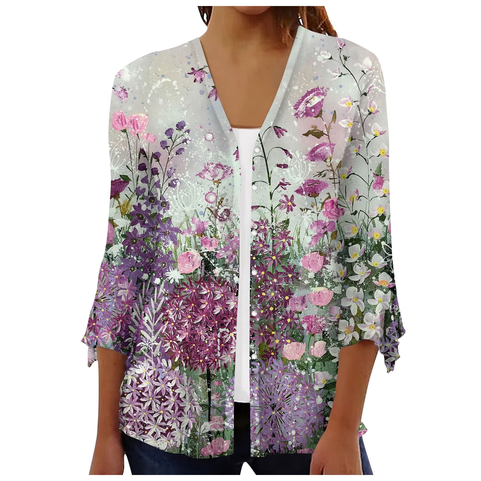 KTYNE Summer Shrugs for Women 3/4 Sleeve Cardigans for Women ...