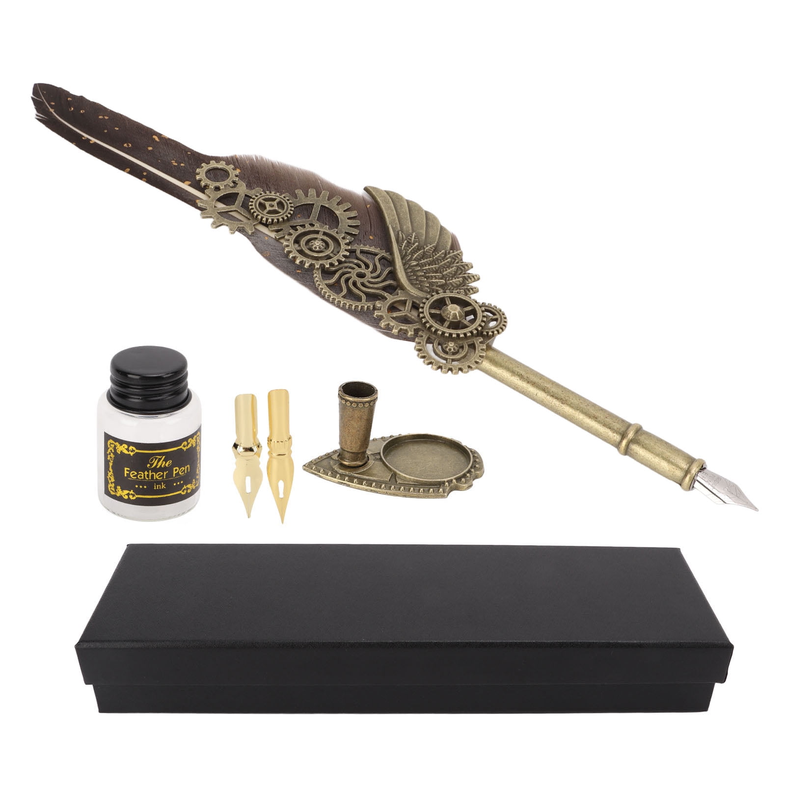 KUAA Quill Pen and Ink Set Vintage Style Glossy Writting Stainless ...