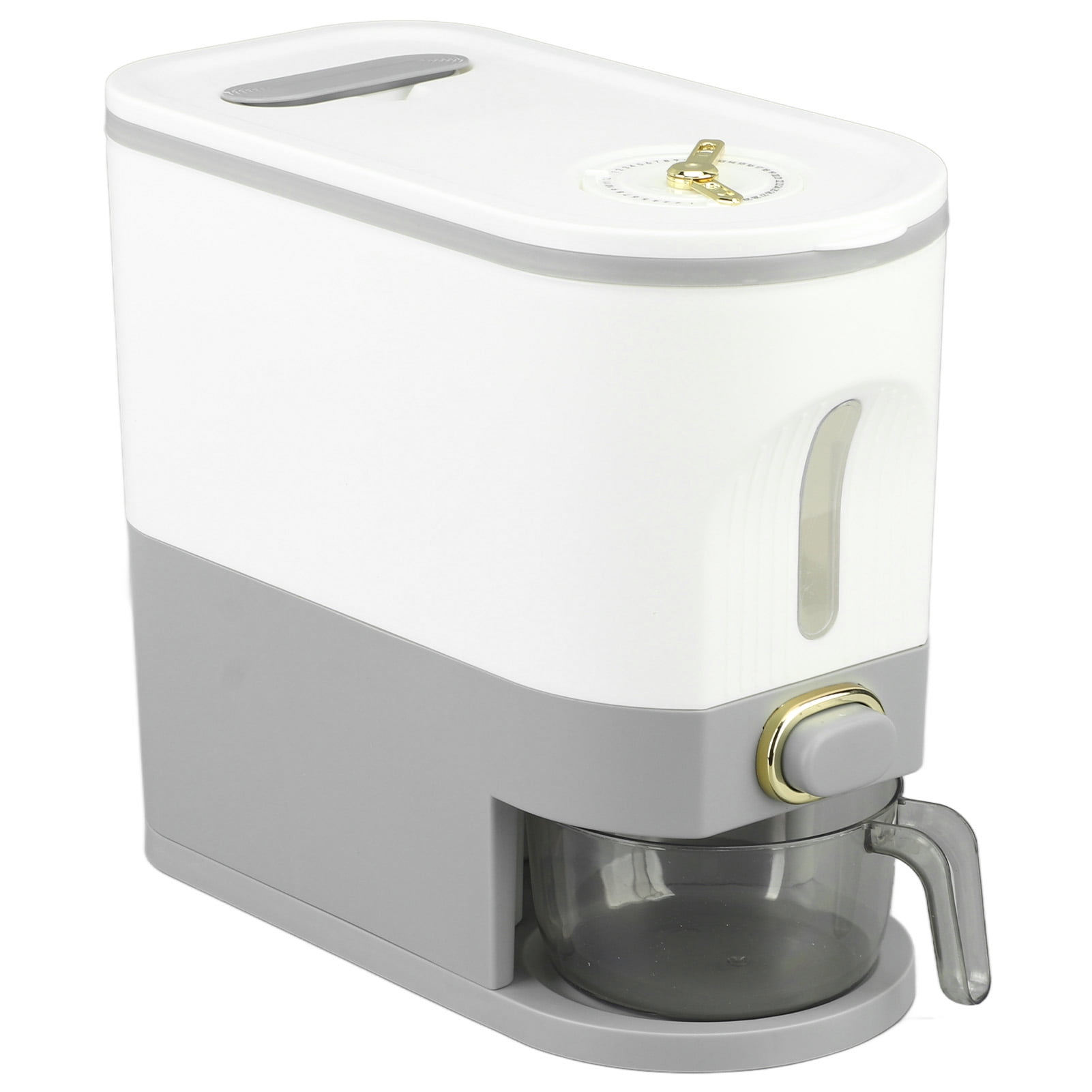 KUAA Rice Dispenser Transparent Sealed Press Type Grain Storage Box ...