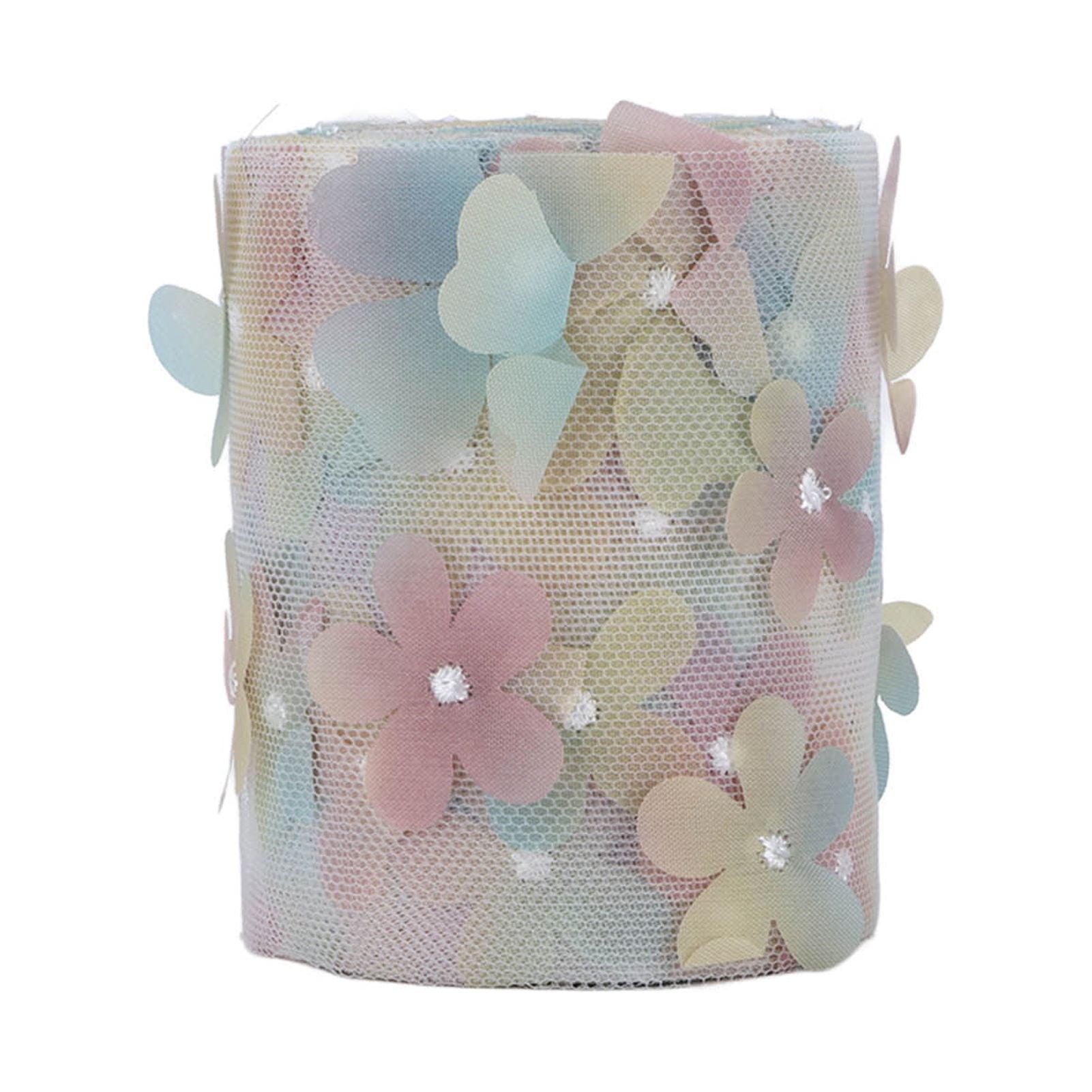 KUAA Tulle Roll Colorful Gradient Flower Bow Knot Mesh Fabric Roll DIY ...