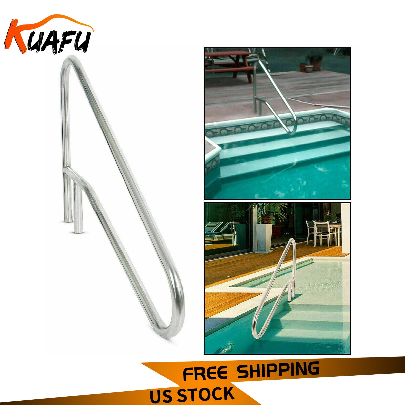 KUAFU Swimming Pool Hand Rail Ladder Handrail Stair Rail 304 Stainless ...