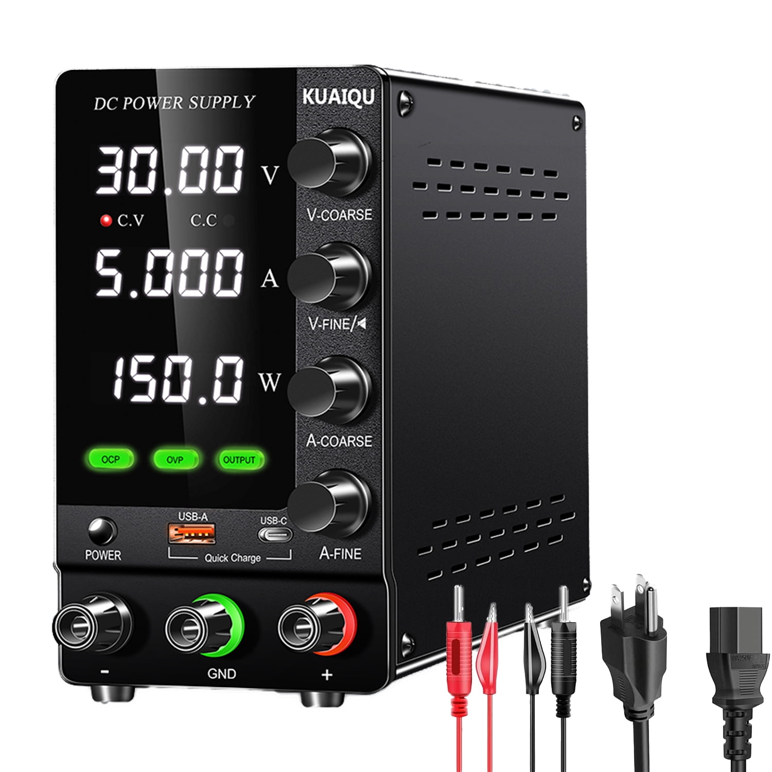 KUAIQU 2024 Newest OCP OVP DC Adjustable Laboratory Power Supply 30V 5A ...