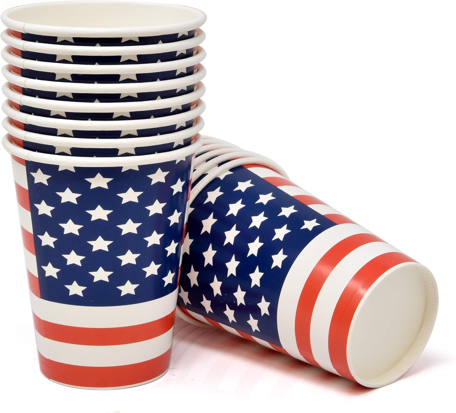 KUAZOU 24 Patriotic Disposable Cups Paper 12 Oz. American Flag Fourth ...