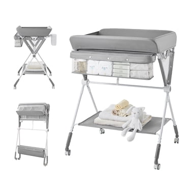 BabyBond Adjustable Portable Baby Changing Table with Diaper Pad ...