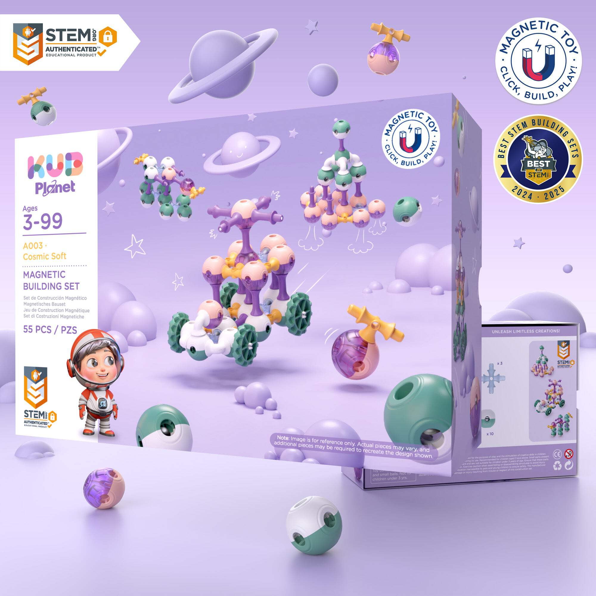 KUB Planet Magnetic Building Blocks – 55-Piece Advanced Construction ...