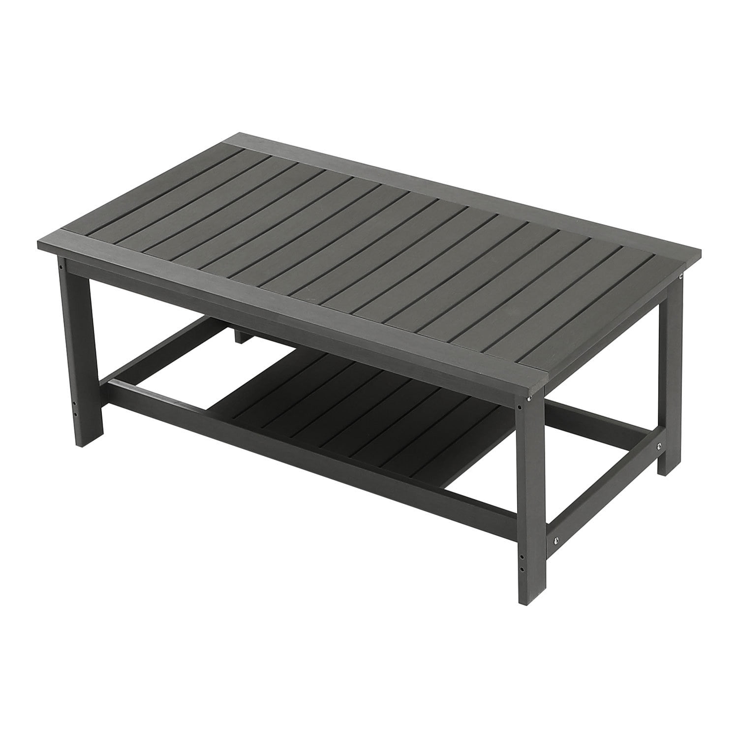 KUBEAUTY Weatherproof All-Weather HIPS Grey Coffee Table for Outdoor ...