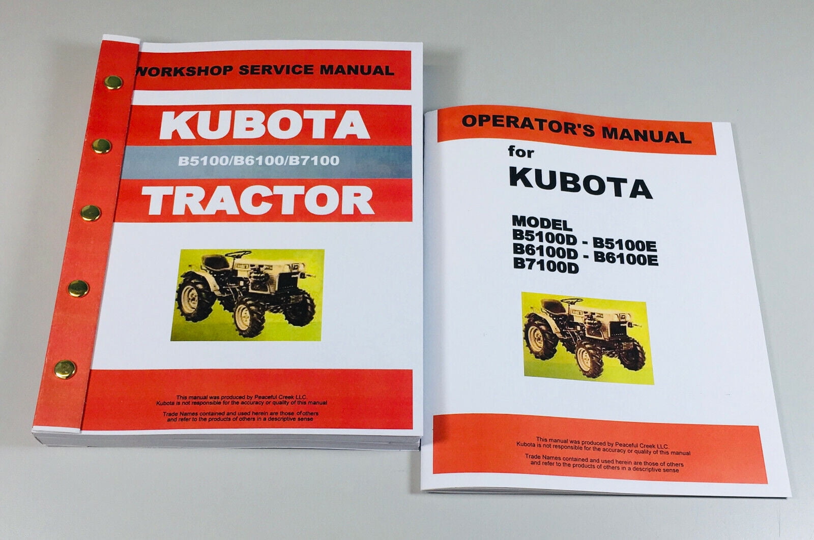 KUBOTA B5100 B6100 B7100 TRACTOR SERVICE OPERATORS REPAIR SHOP MANUAL ...