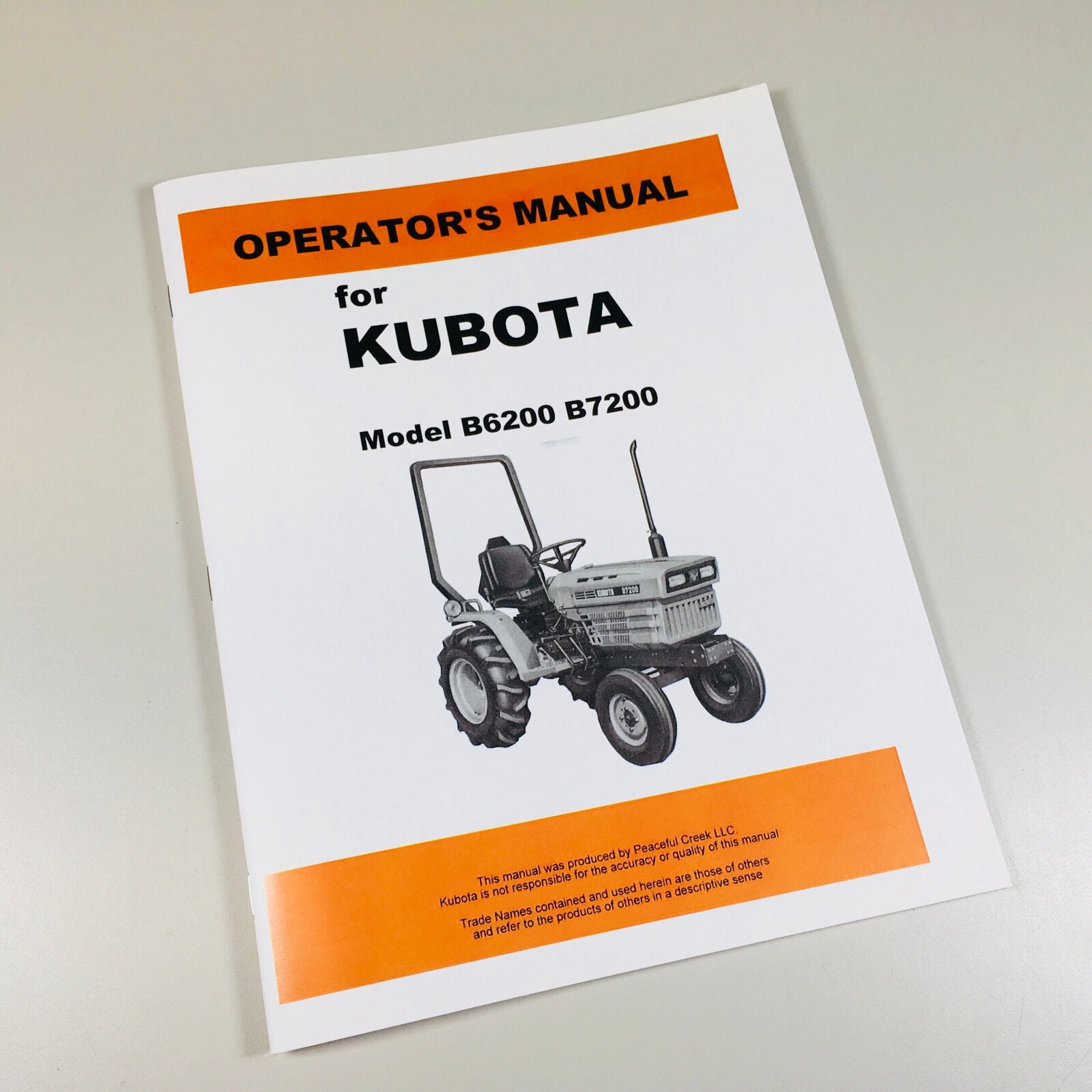 KUBOTA B6200D B7200D 4wd TRACTOR OPERATORS OWNERS MANUAL MAINTENANCE ...