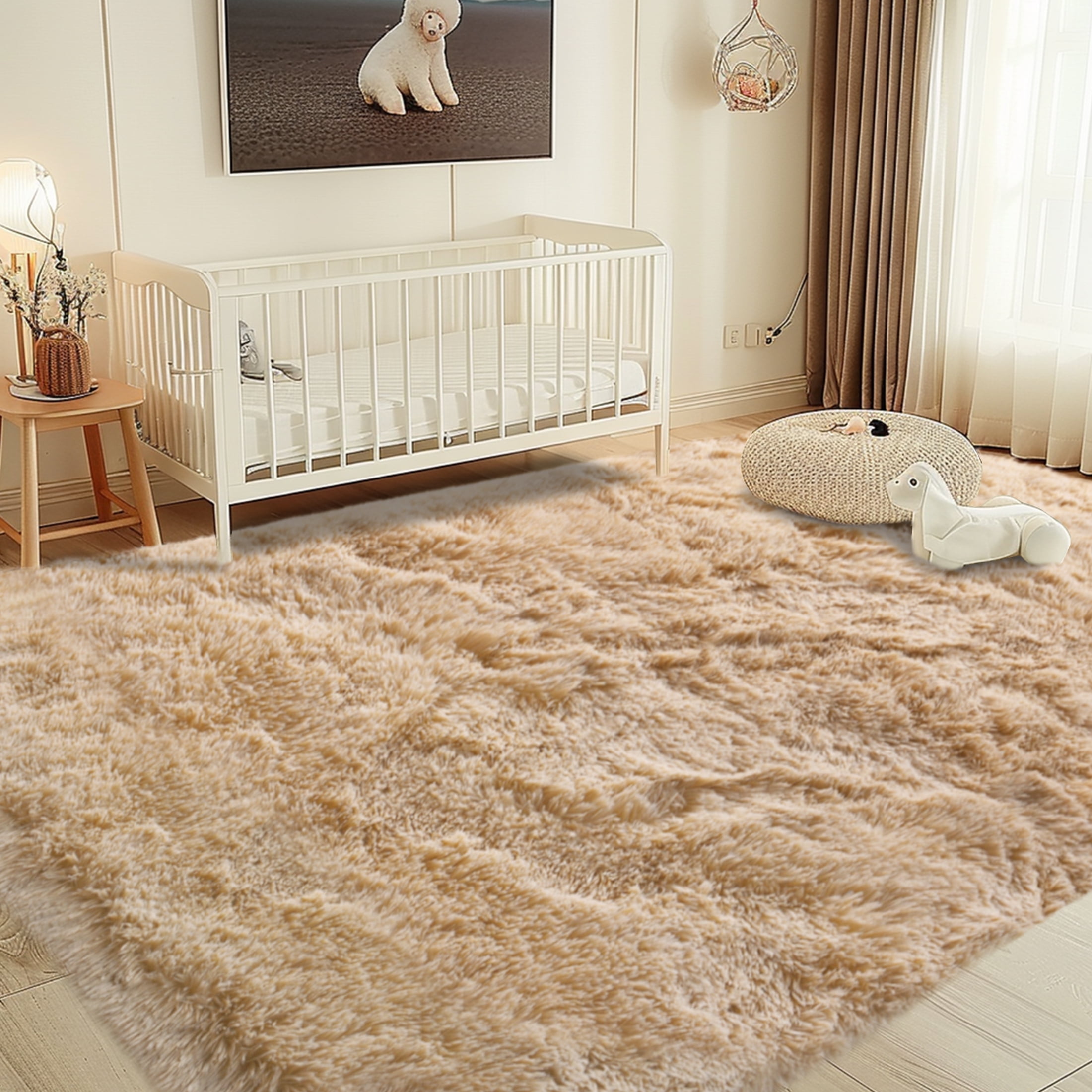 KUERR 4x6ft Bedroom Fluffy Rug Plush Cute Rug for Girls and Kids ...