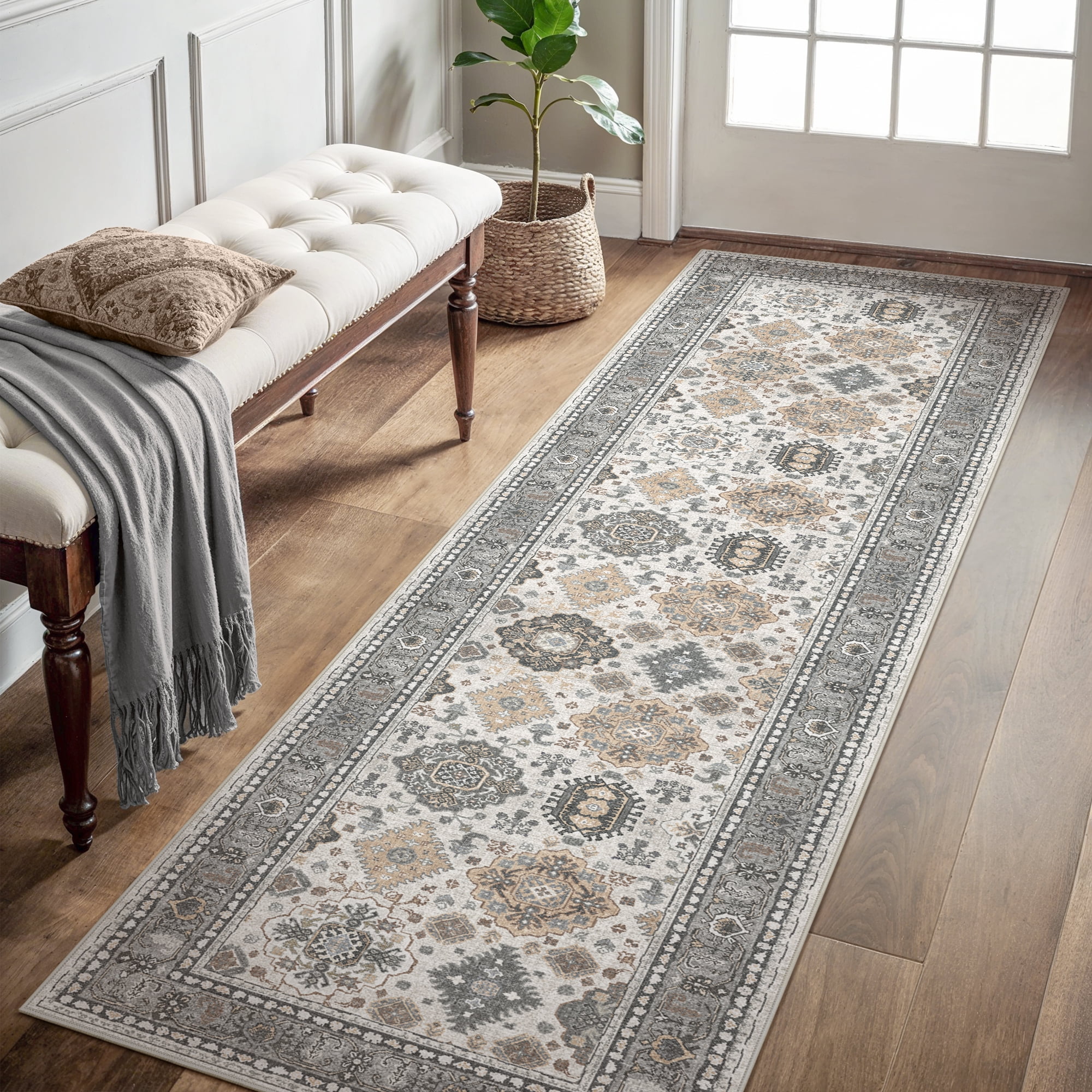 KUETH 2'x7' Area Rugs for Living Room, Non Slip Machine Washable ...