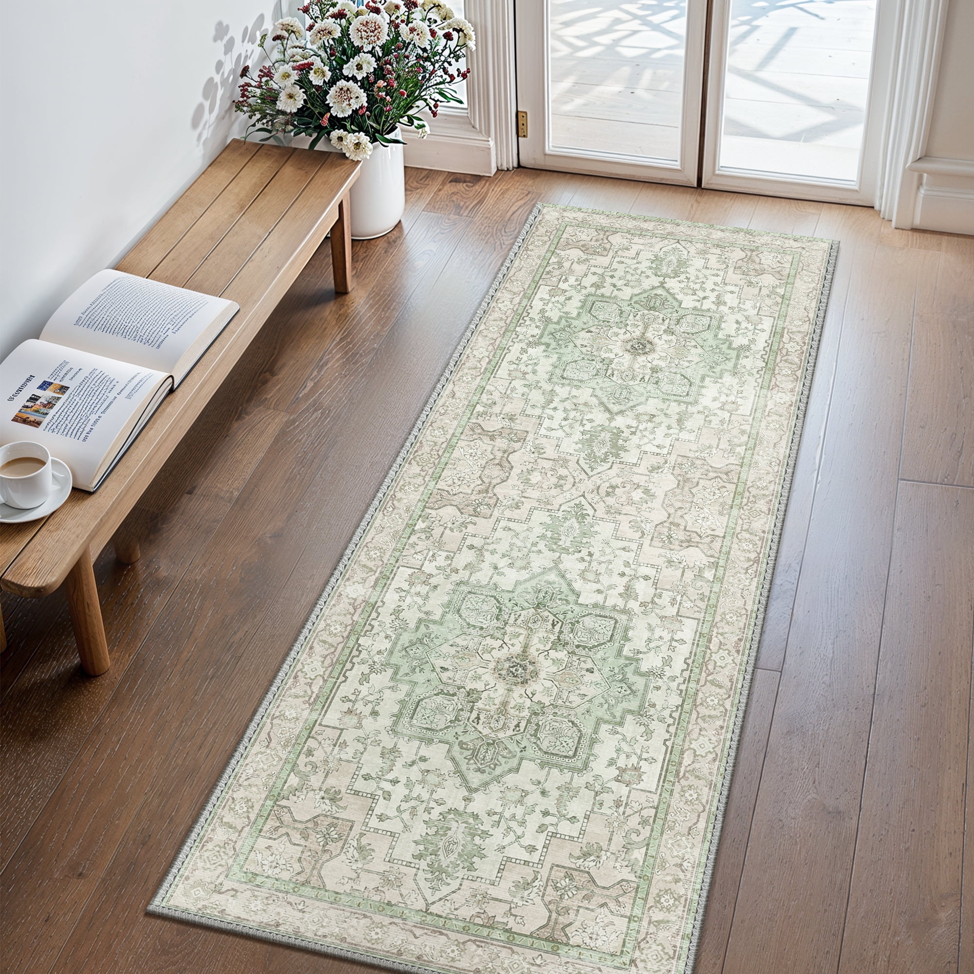 KUETH 2X10 Area Rugs for Living Room, Non Slip Machine Washable Retro ...