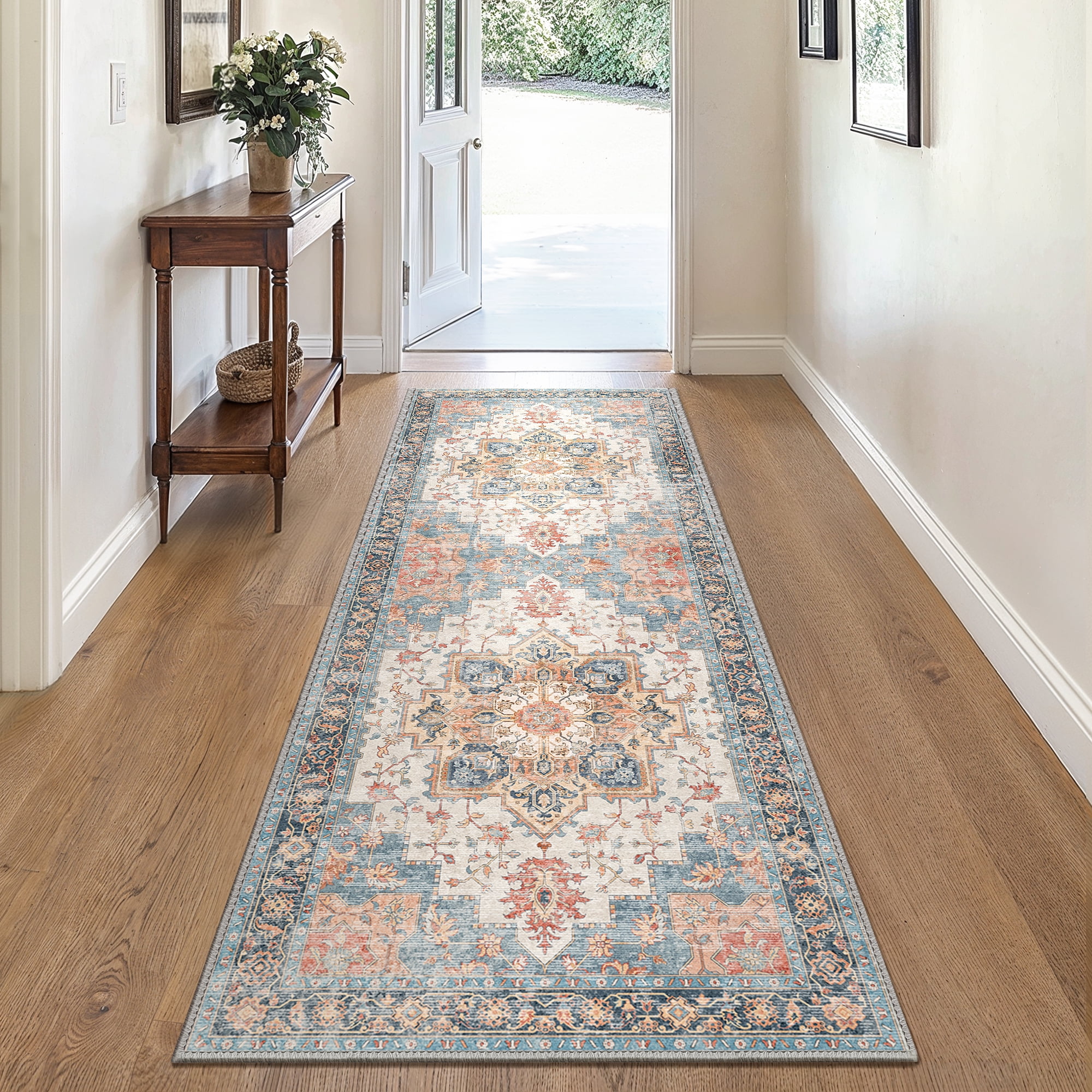 KUETH 2X10 Area Rugs for Living Room, Non Slip Machine Washable Retro ...