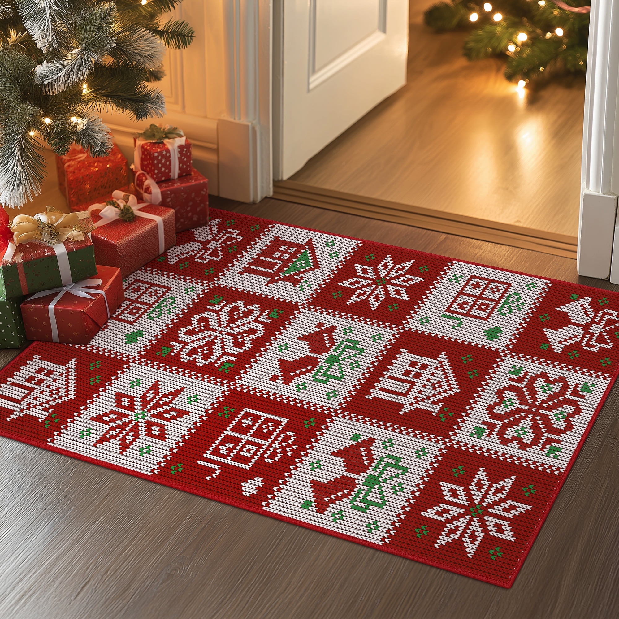 KUETH 2X3 Area Rugs Christmas Rug, Machine Washable Rug, Area Rugs for ...