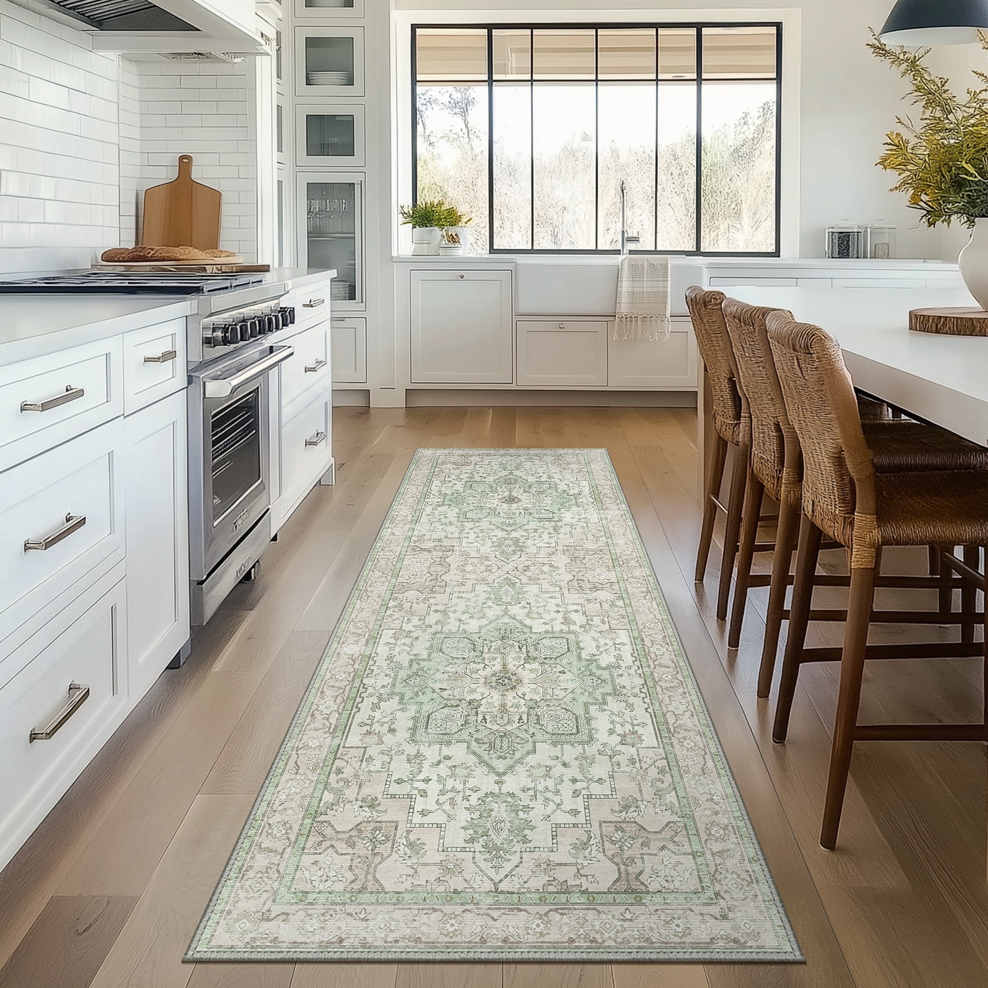 KUETH 2X5 Area Rugs for Living Room, Non Slip Machine Washable Retro ...