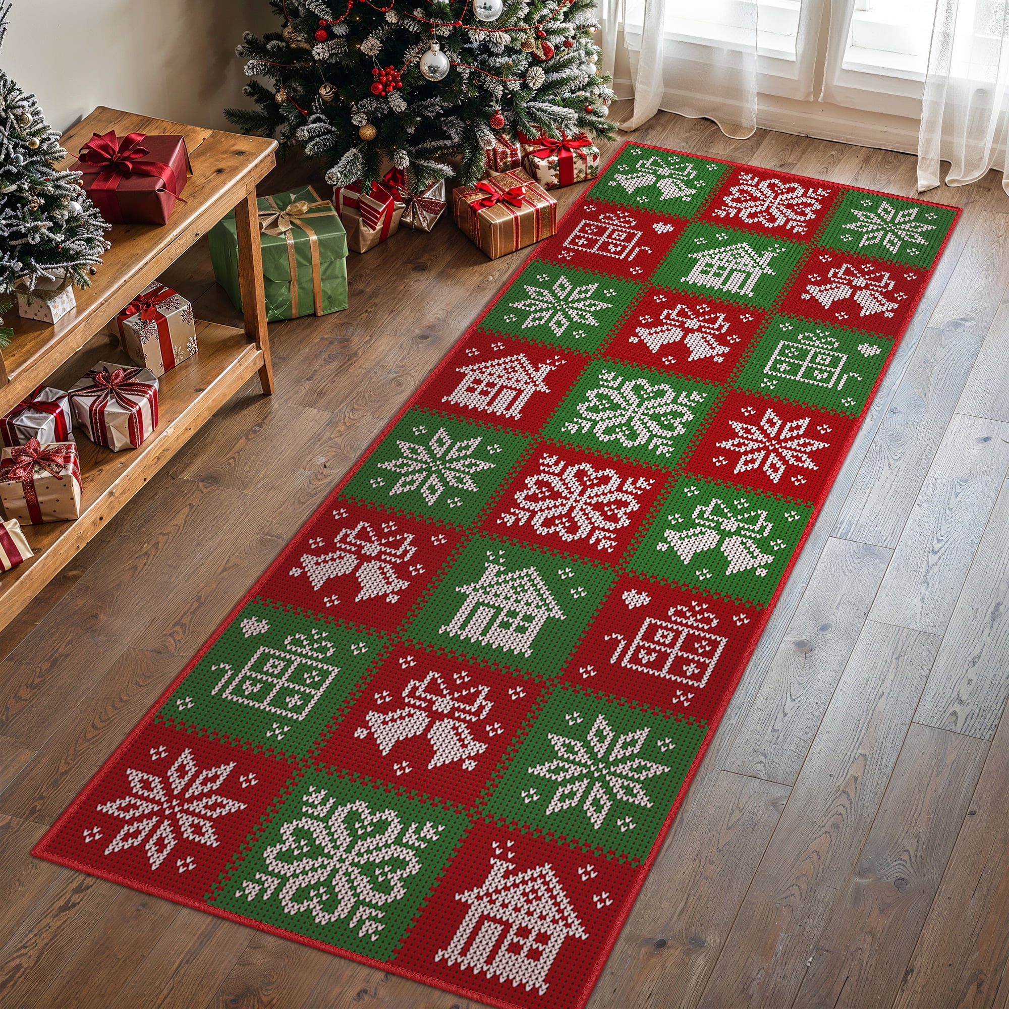KUETH 2X7 Area Rugs Christmas Rug, Machine Washable Rug, Area Rugs for ...