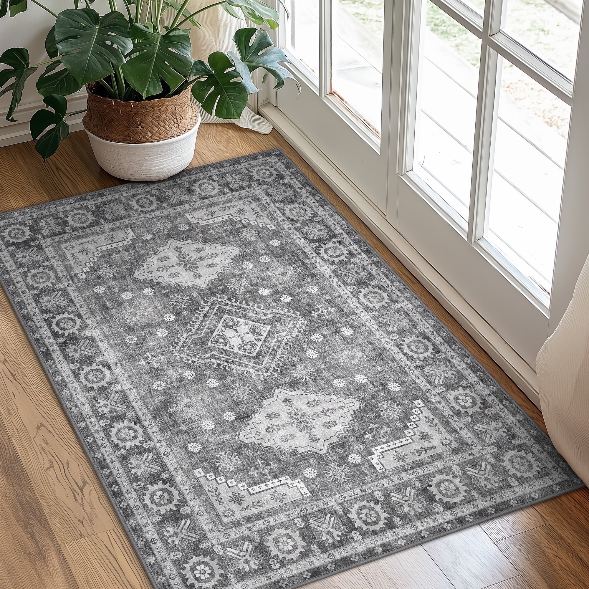 KUETH 2x3 Area Rugs, Washable Stain Resistant Low Pile Mat, Non-Slip ...