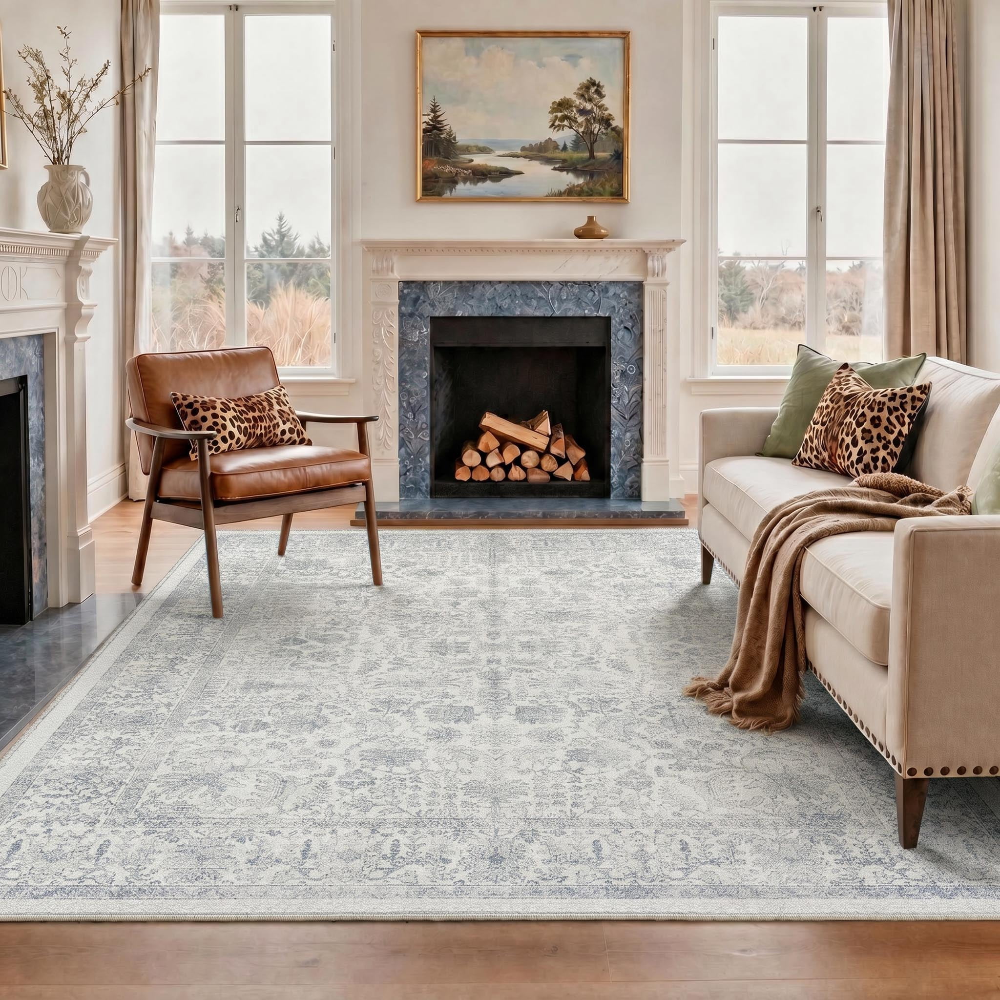 KUETH 3X5 Vintage Area Rugs Machine Washable Rugs for Living Room, Non ...