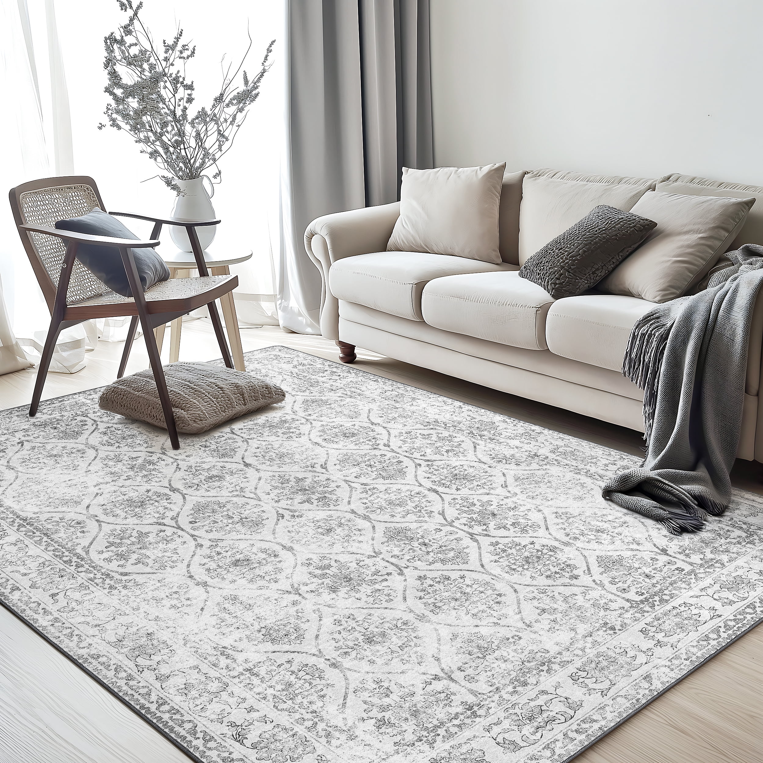 KUETH 3x5 Area Rugs for Living Room Bedroom, Machine Washable Stain ...