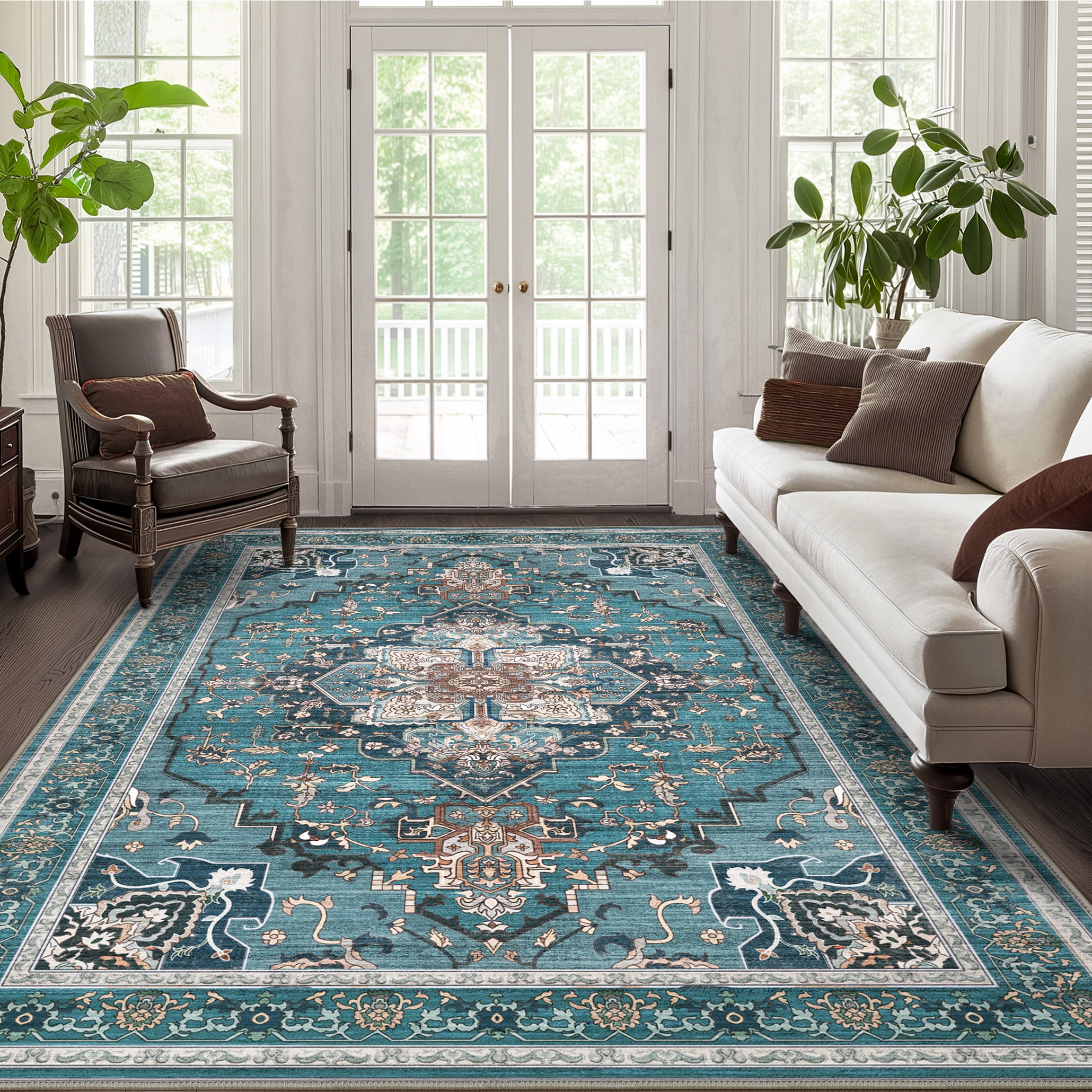 KUETH 5'x7' Area Rugs for Living Room, Non Slip Machine Washable ...