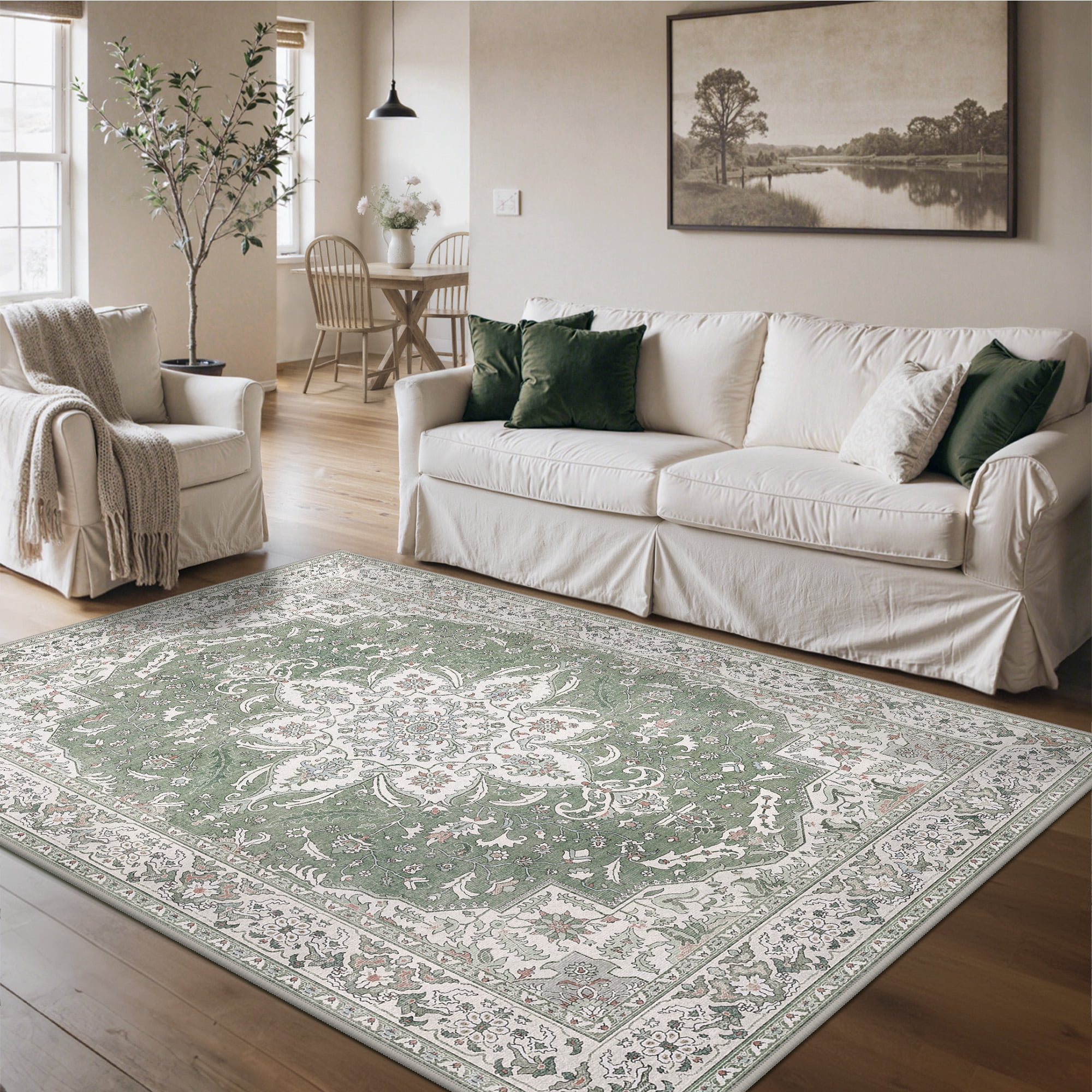 KUETH 5x7 Vintage Area Rugs Machine Washable Rugs for Living Room, Non ...
