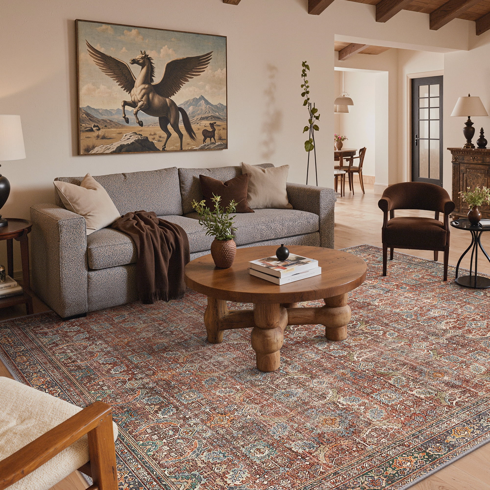 KUETH 6'x9' Area Rugs for Living Room, Non Slip Machine Washable ...