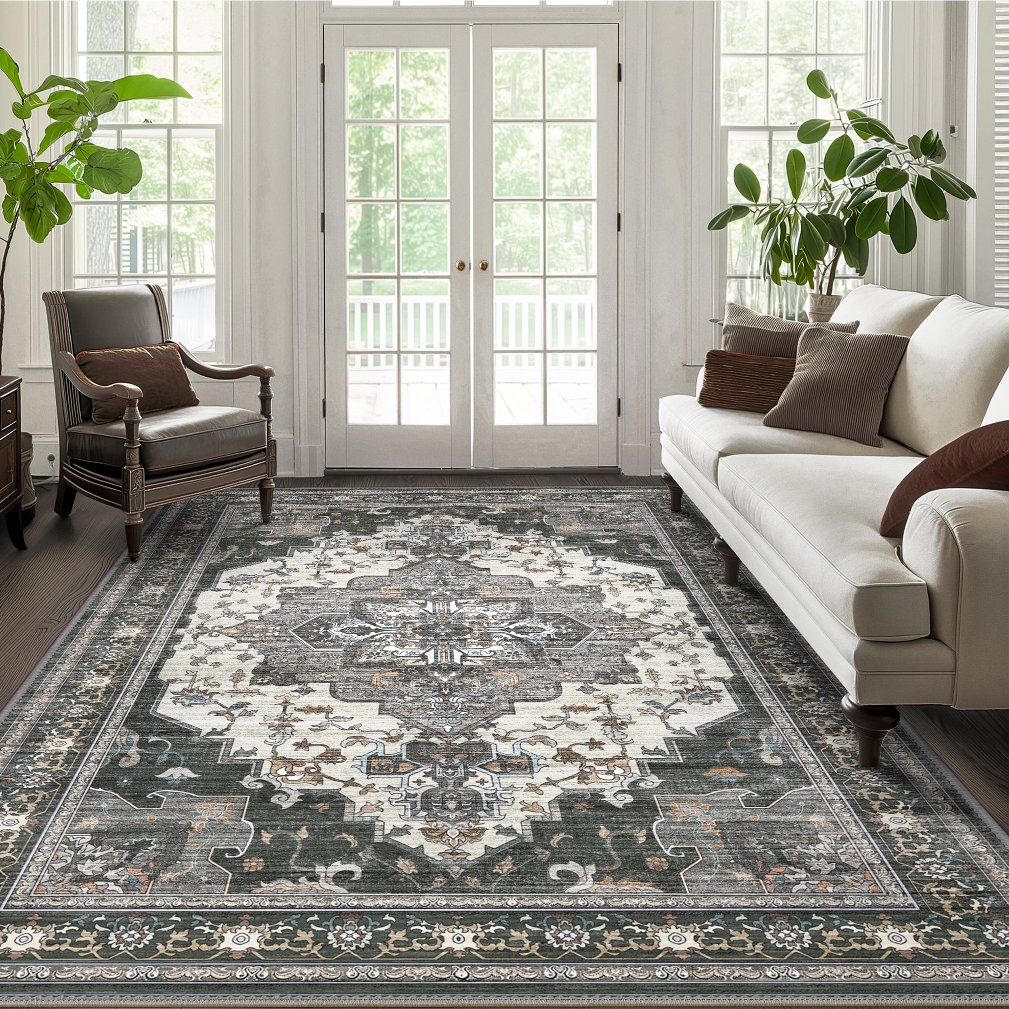 KUETH 6'x9' Area Rugs for Living Room, Non Slip Machine Washable ...