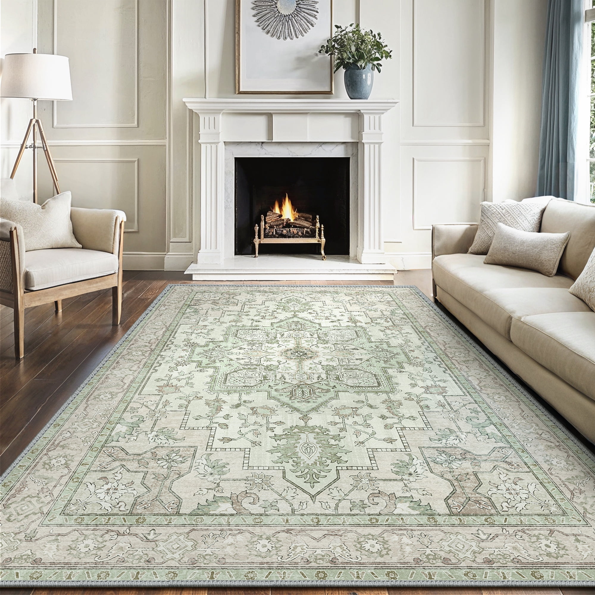 KUETH 6X9 Area Rugs for Living Room, Non Slip Machine Washable Retro ...