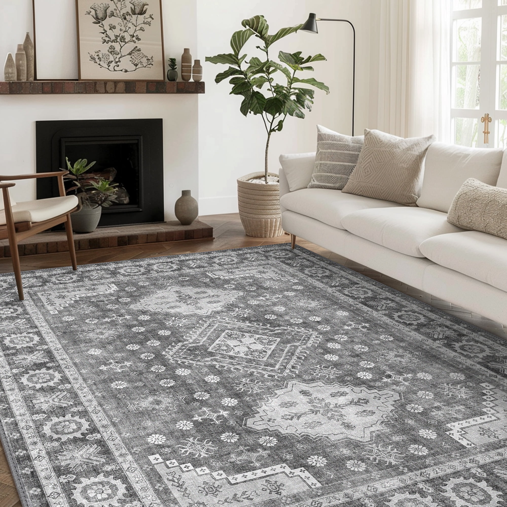 KUETH 6x9 Area Rugs for Bedroom Living Room, Machine Washable Stain ...