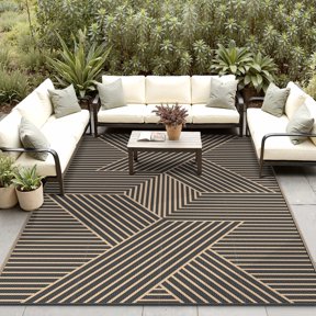 "Paco Home Indoor Outdoor Rug, Boho Style, Beige, Waterproof, 47""x63 ...